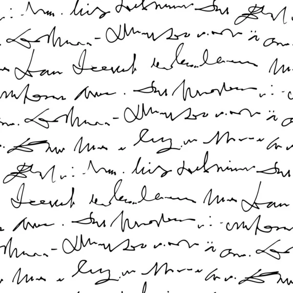 Handwritten Abstract Text Seamless Pattern Vector Monochrome Script ...