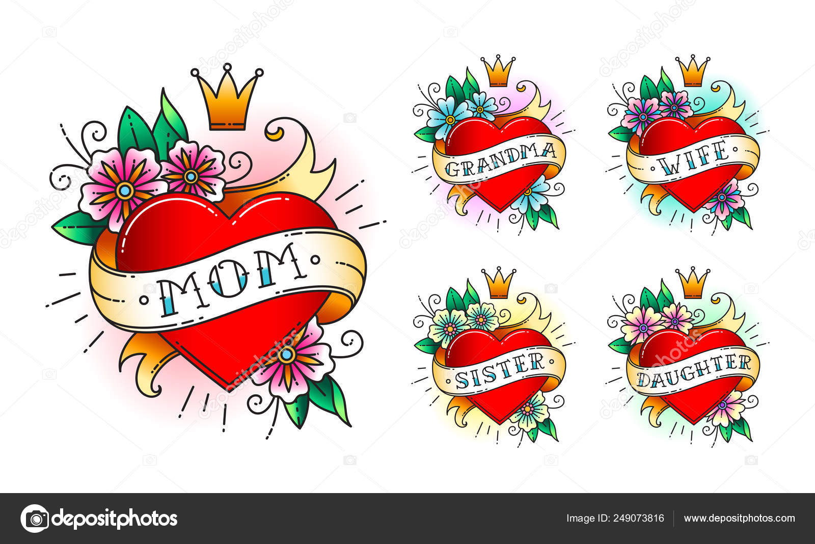Crown And Heart Tattoo Designs