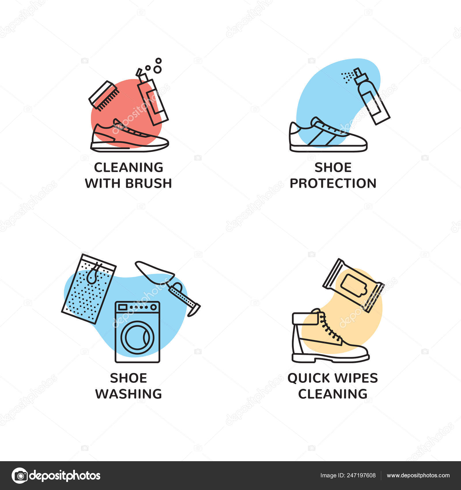 Vector Sneaker Cleaning Logo Template Set Trainer Clean Design ...