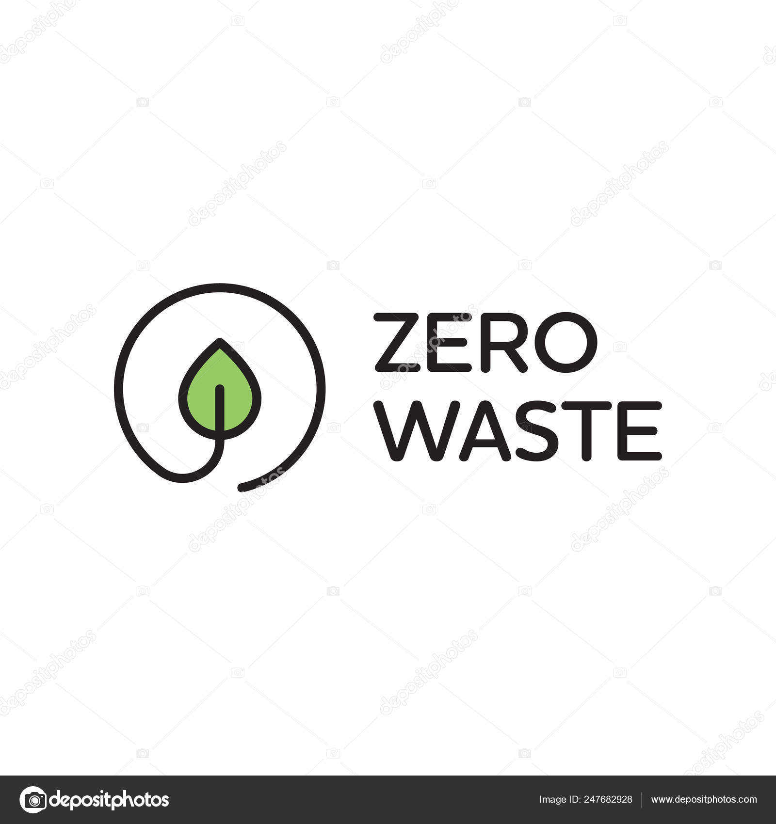 Vector Zero Waste Logo Design Stock Vector Image by ©sokolfly #247682928