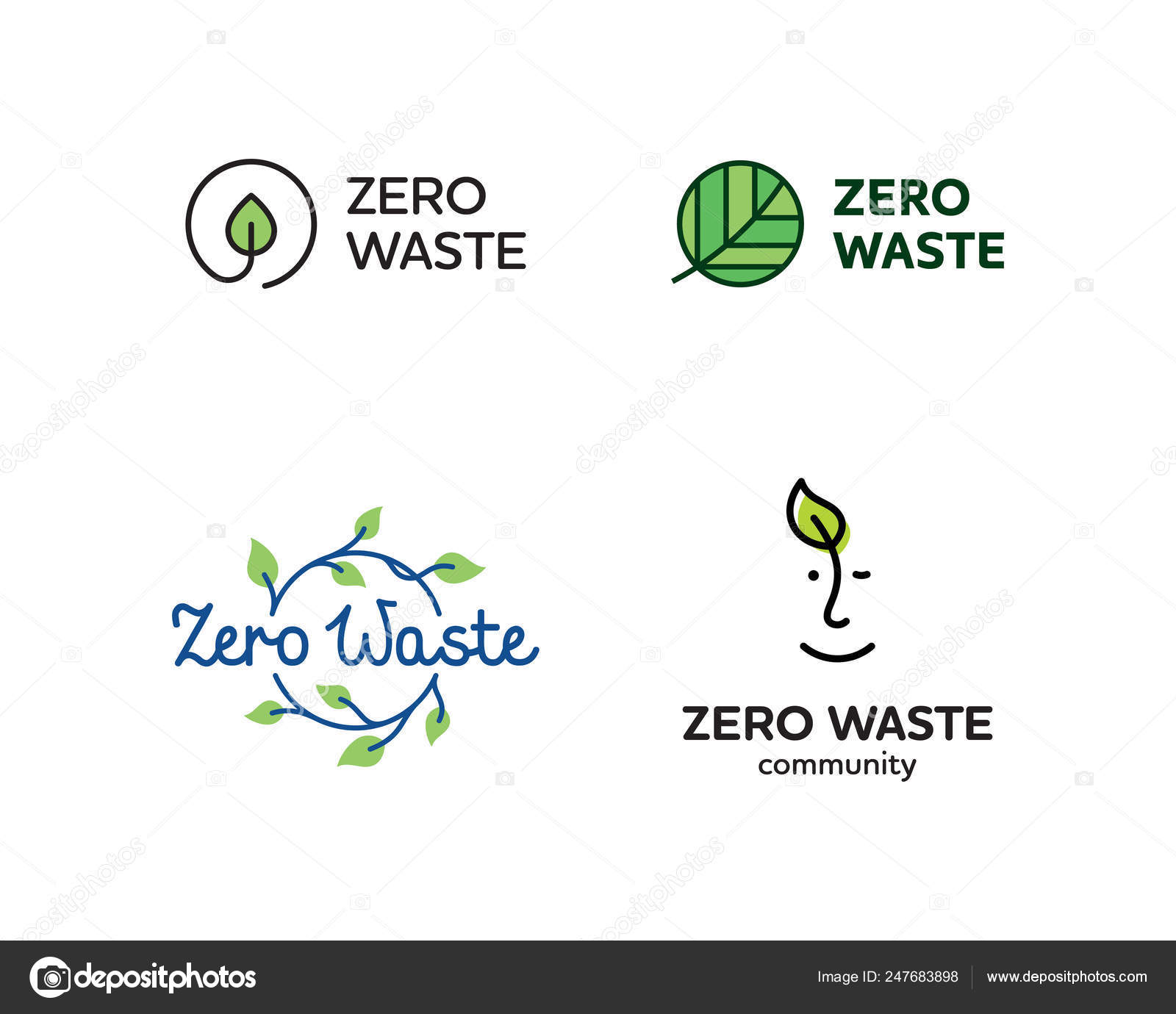 Vector Zero Waste Logo Design Set Stock Vector Image by ©sokolfly ...