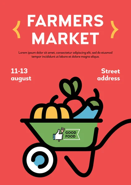 Vector Farmers Market Event Poster — Stock Vector © sokolfly #273209848