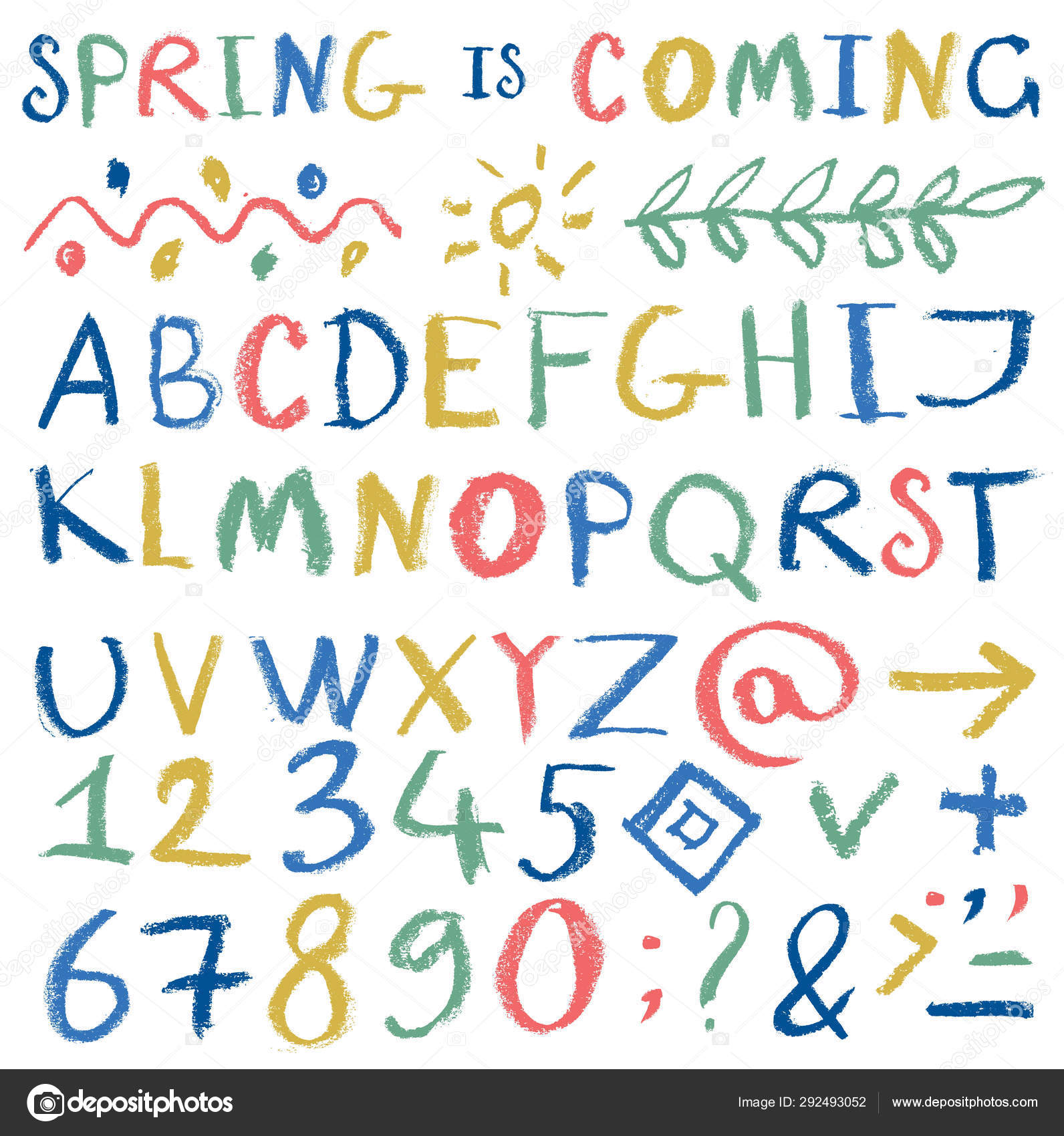 A set of color hand drawn letters. Stock Vector Image by ©iralu1 #292493052