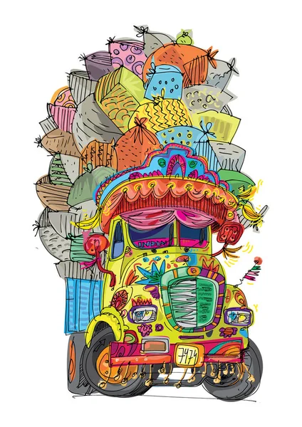 Overloaded truck Vector Art Stock Images | Depositphotos