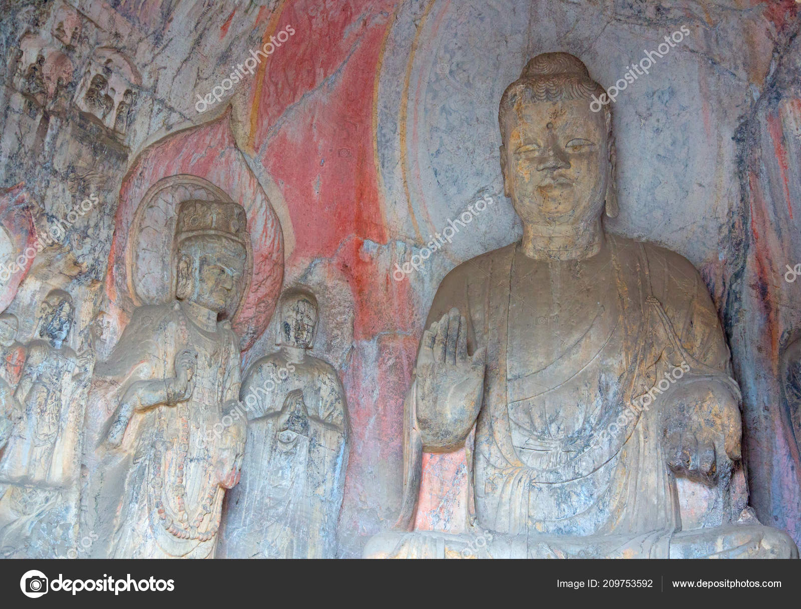 Famous Longmen Grottoes Statues Buddha Bodhisattvas Carved Monolith ...
