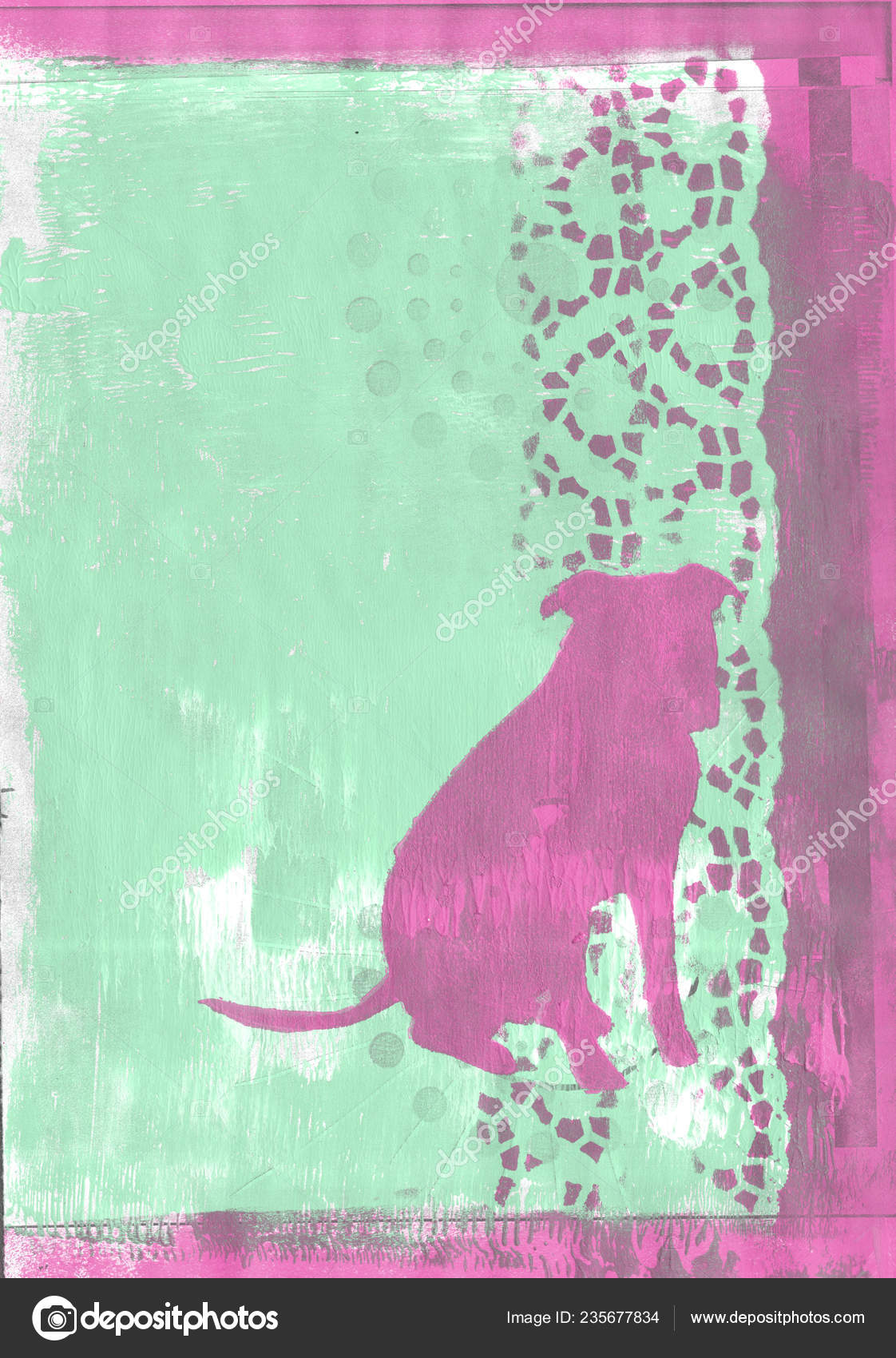 Colorful BackgroundTexture With Dog Stock Photo by ©Anegada 235677834