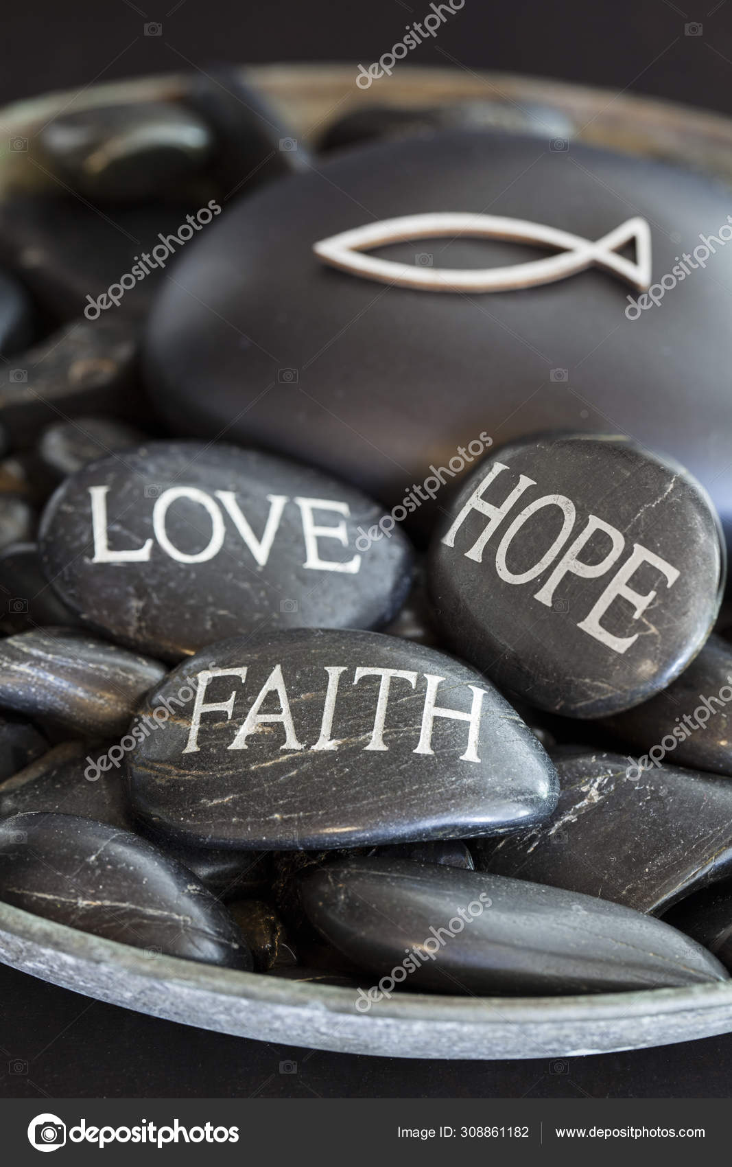 Christian Symbols Of Faith, Hope And Love
