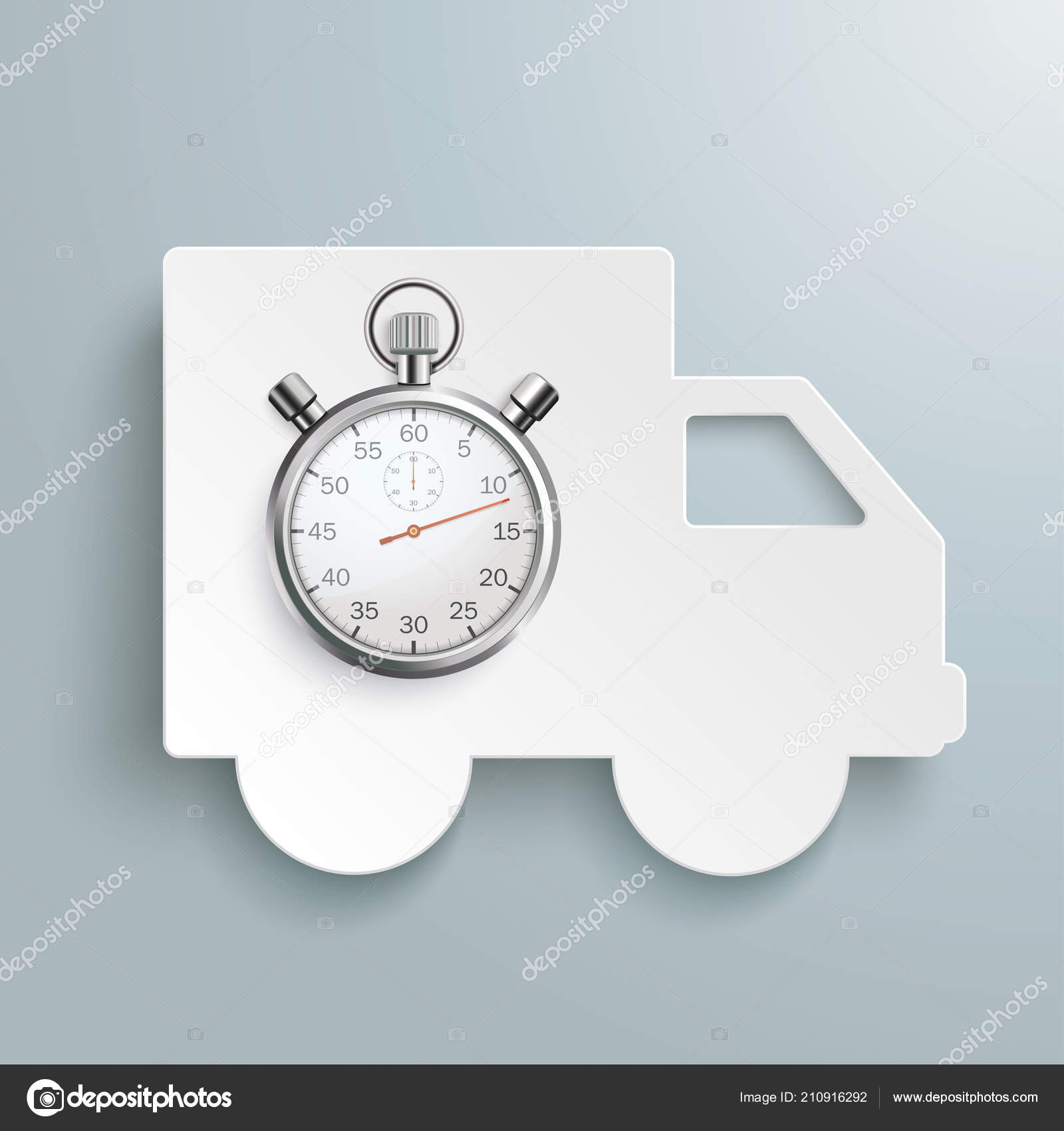 White Paper Car Stopwatch Gray Background Stock Vector Image by ...