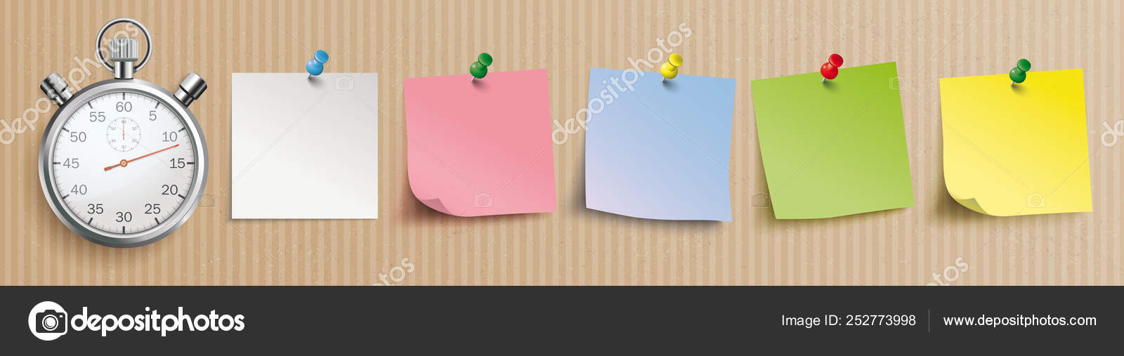 Cardboard Header Stopwatch Colored Sticks Stock Vector Image by ...