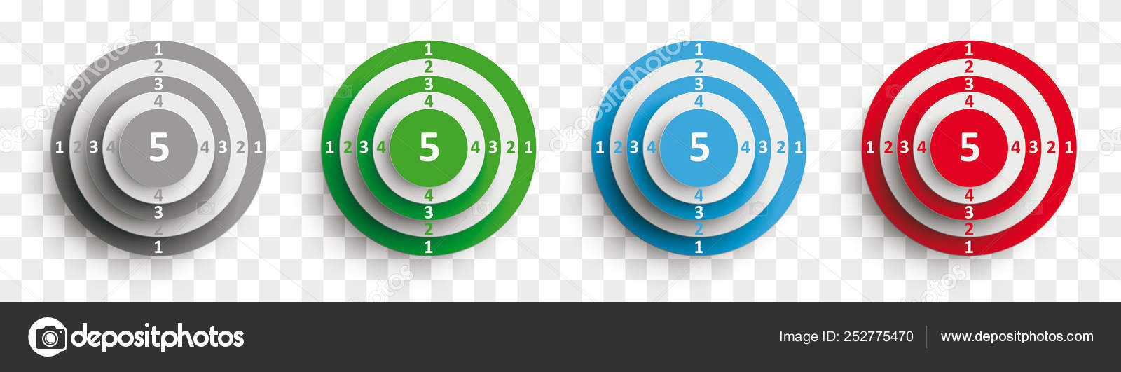 4 Colored Targets Numbers Transparent Header Stock Vector by ©limbi007 ...