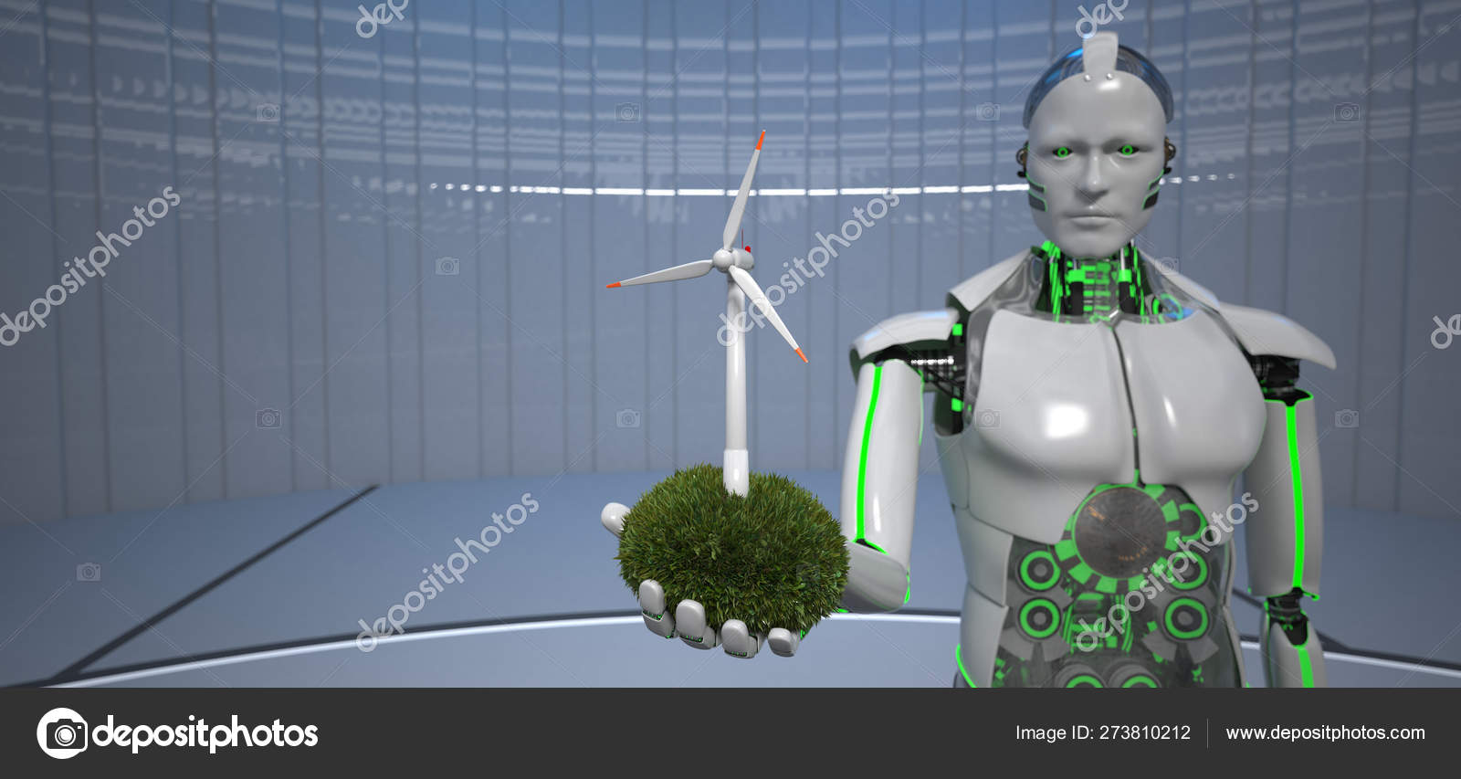 Eco Robot Wind Turbine — Stock Photo © limbi007 #273810212