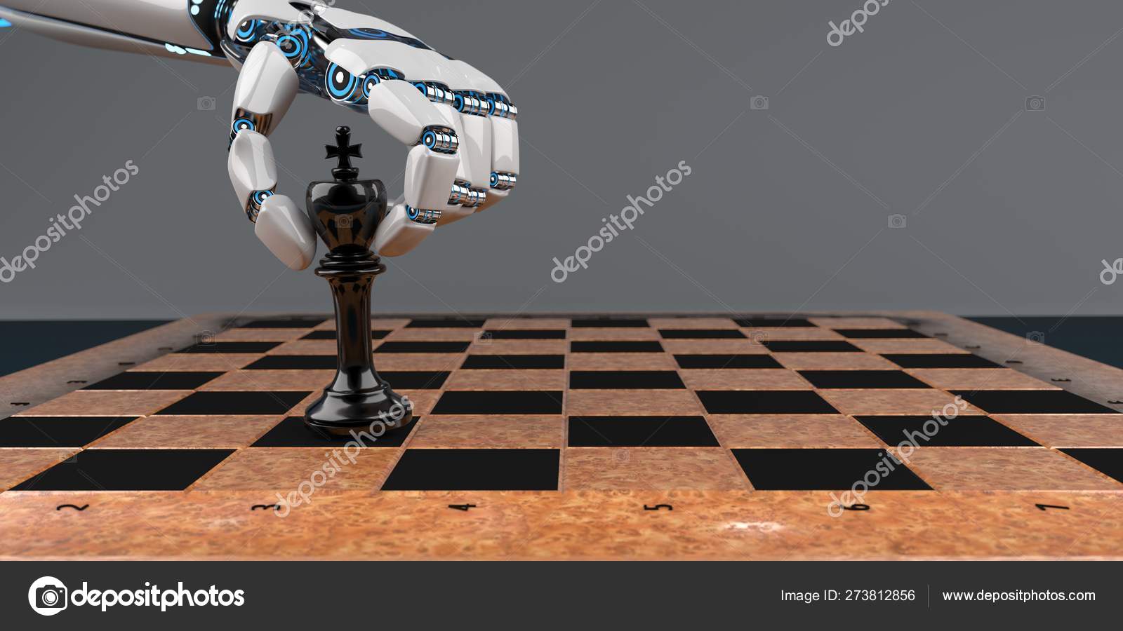 Humanoid Robot Hand Chess King Stock Photo by ©limbi007 273812856