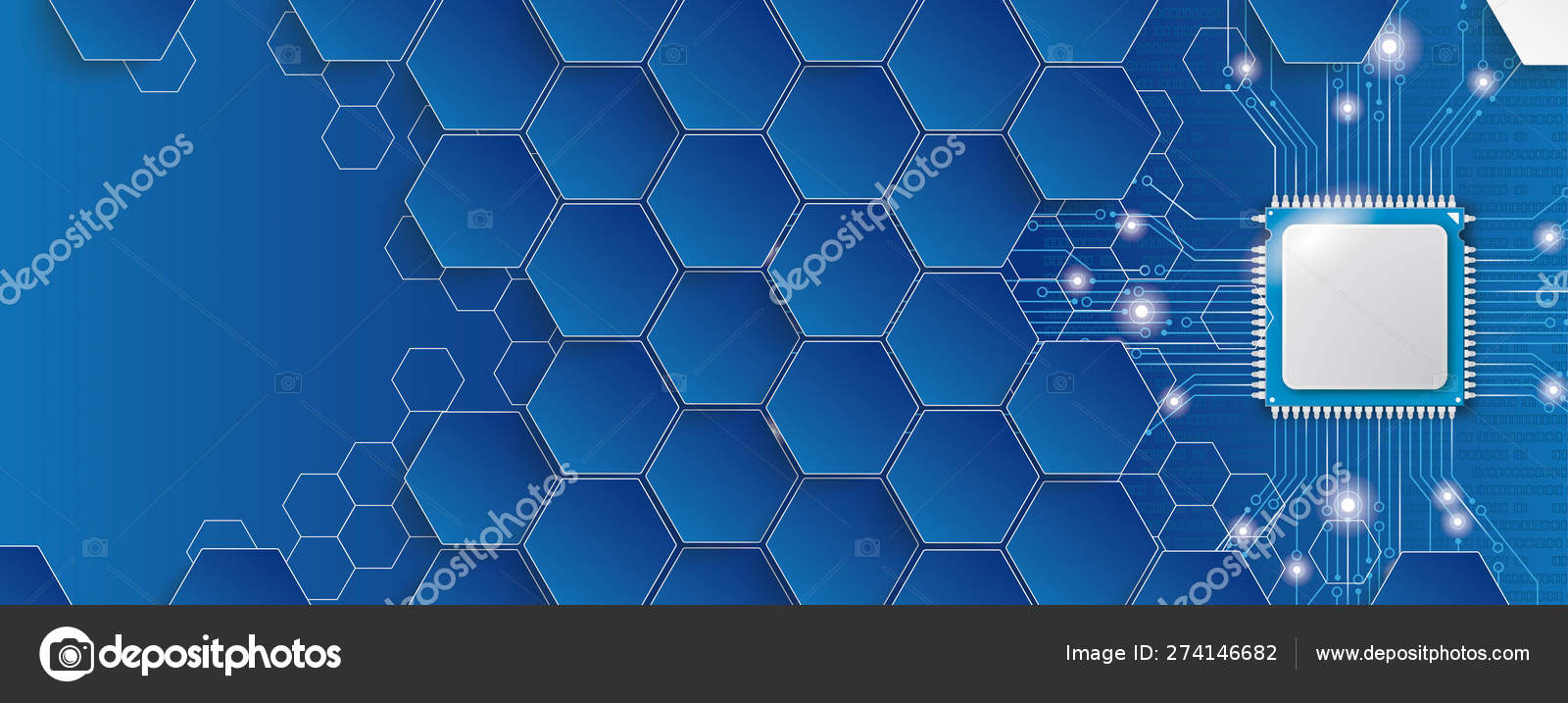 Blue Hexagon Structure Microchip Header Stock Vector Image by ©limbi007 ...