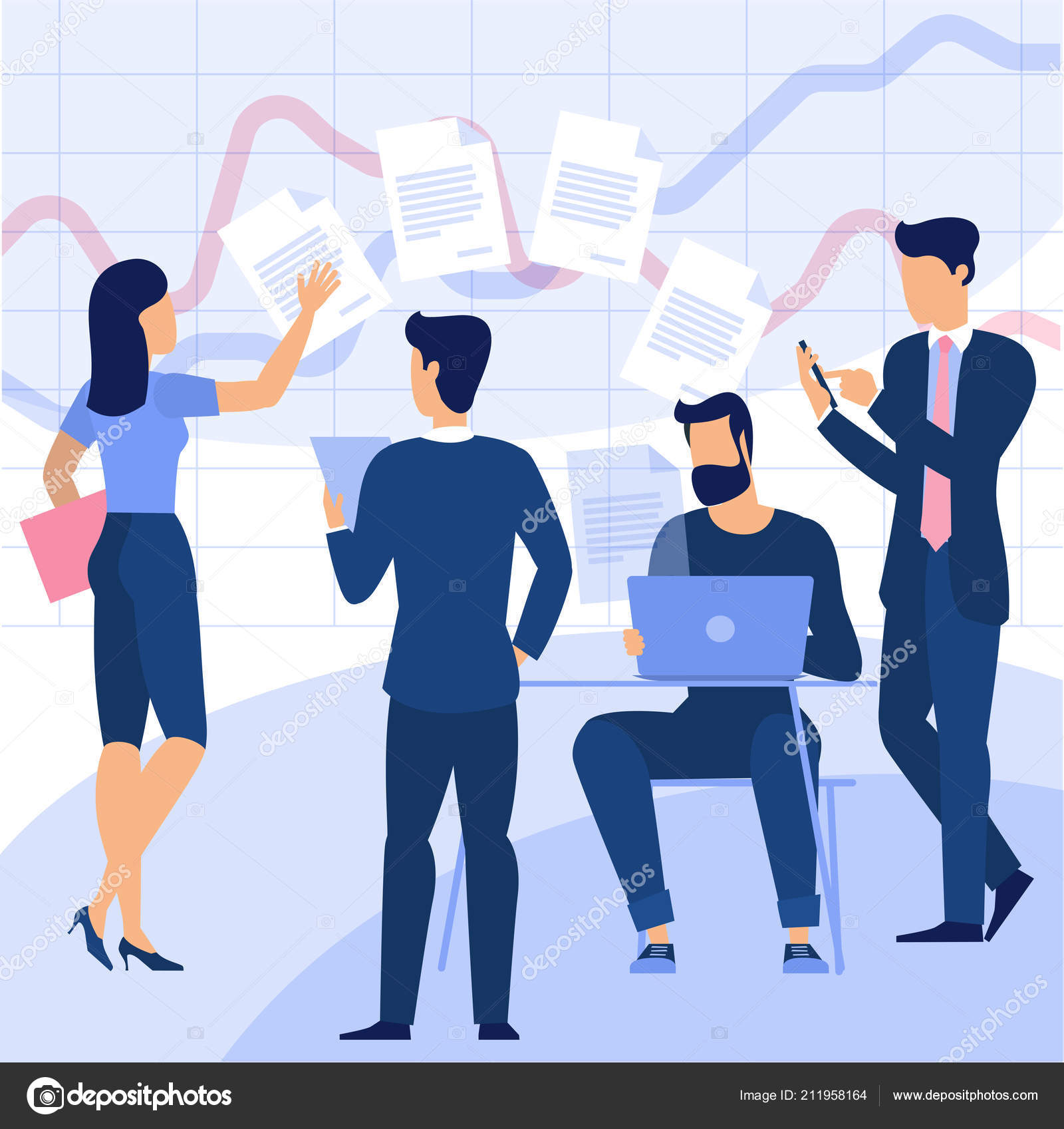 Flat design business process concept Stock Vector by ©mustahtar 211958164