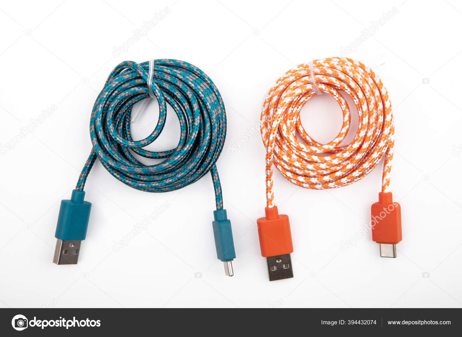 Two Rolled Cable Usb Cable White Background Stock Photo by ©Colour ...