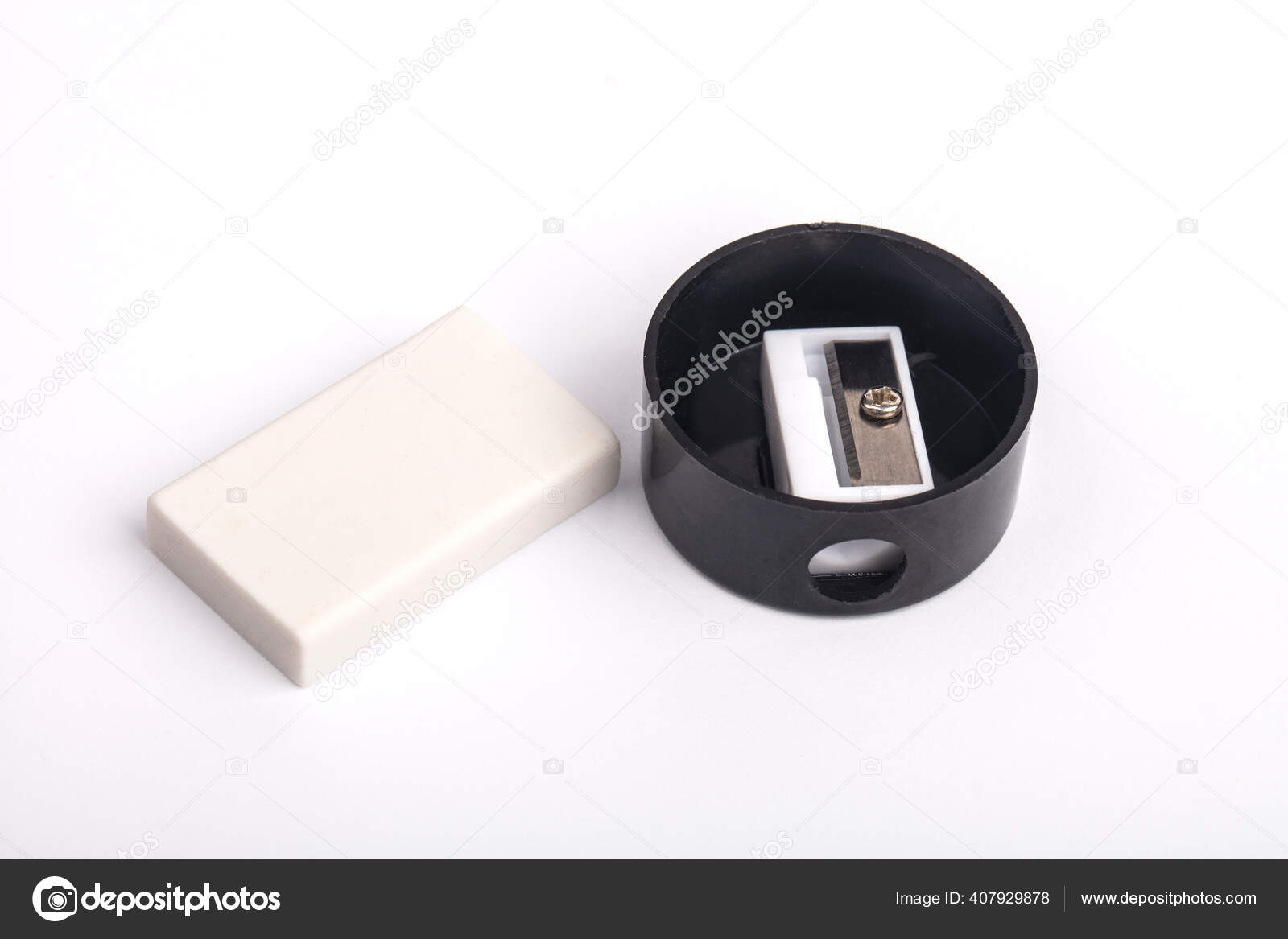 Sharpener Eraser Isolated White Background Stock Photo by ©Colour 407929878