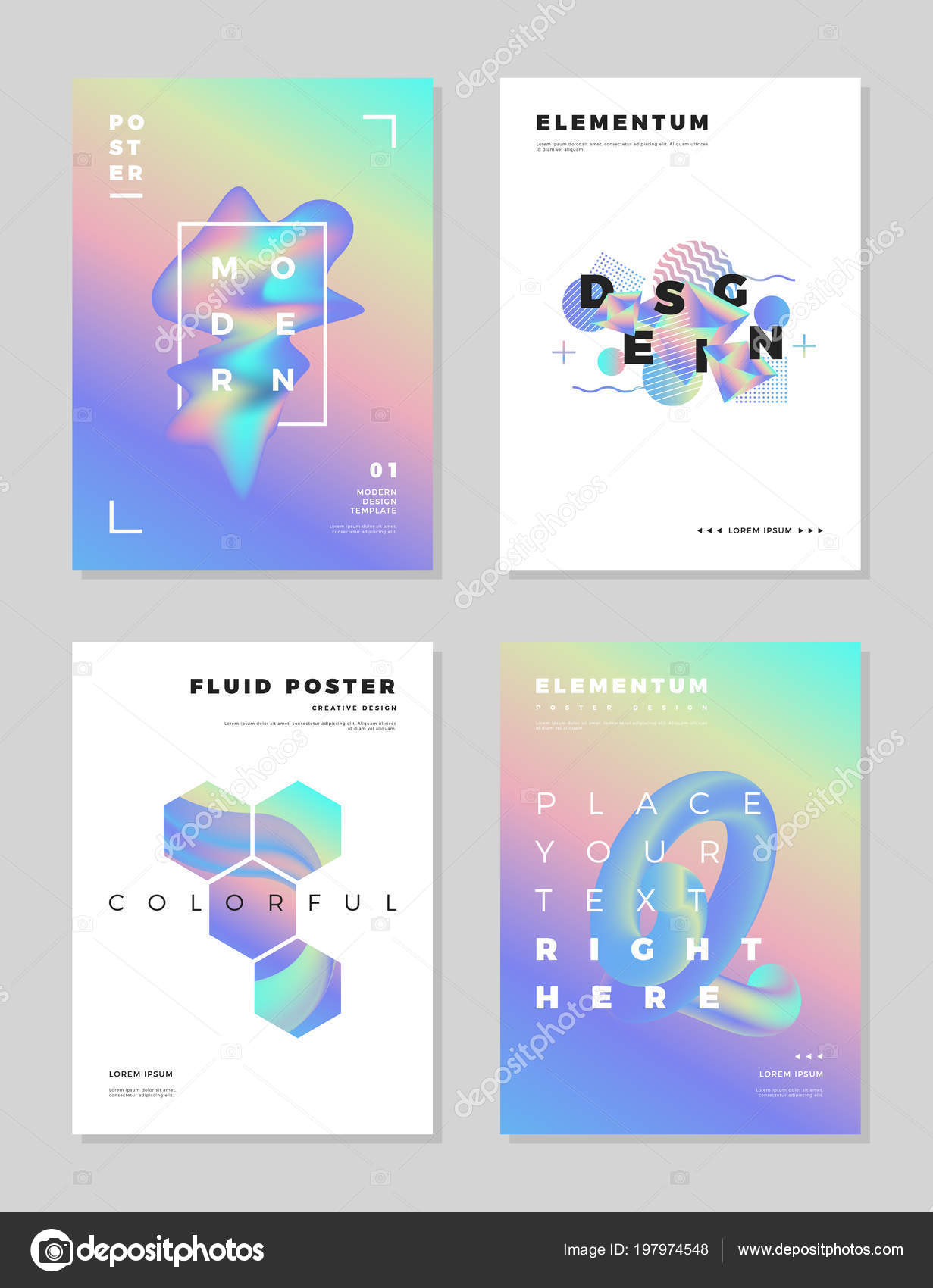 Modern abstract poster cover design template. Stock Vector Image by ...