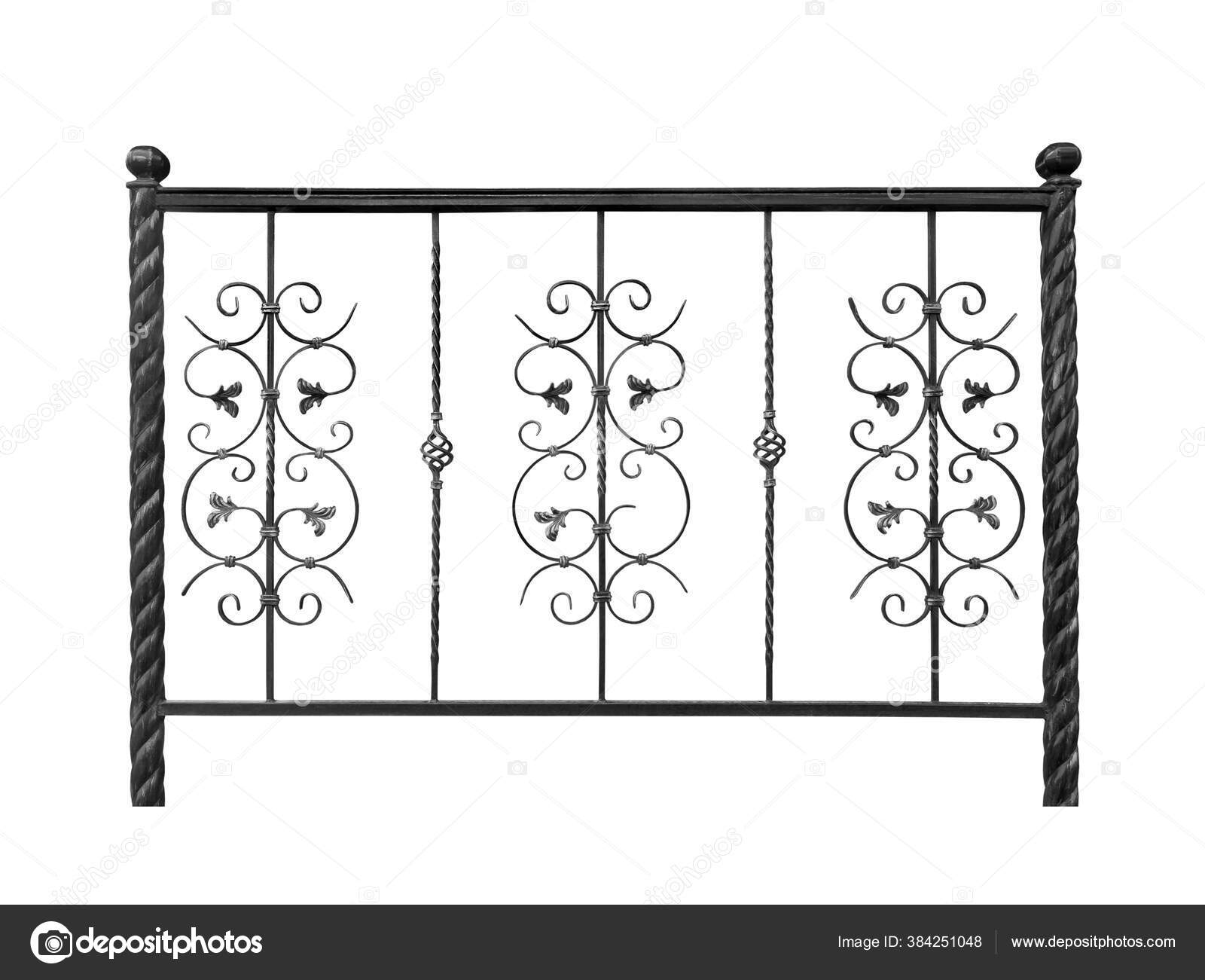 Modern Decorative Forged Railing Fence Old Style Isolated White ...