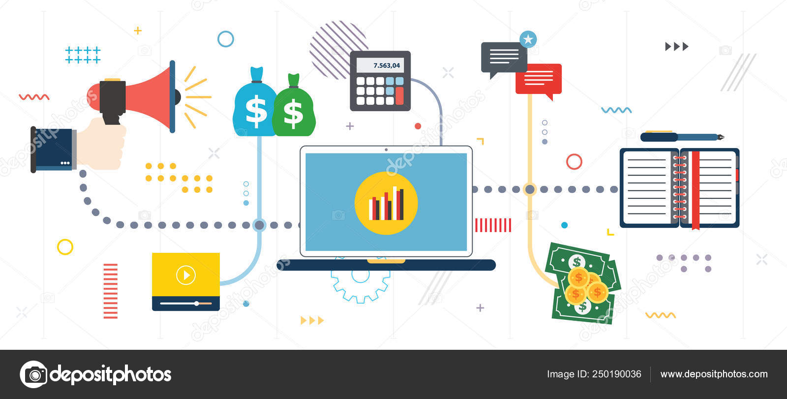 Communication, business and finance Stock Vector Image by ©cifotart ...