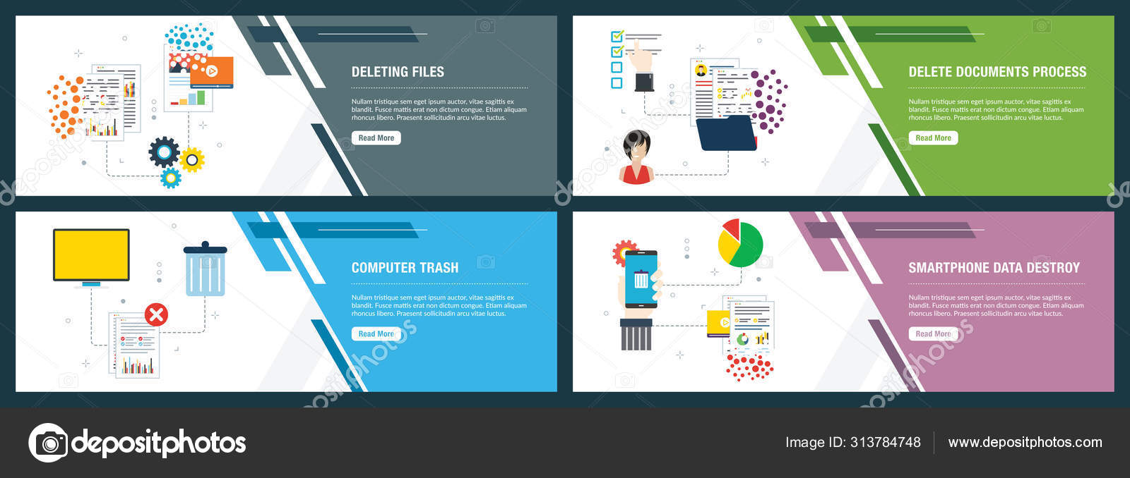 Deleting data files and documents. Stock Vector by ©cifotart 313784748
