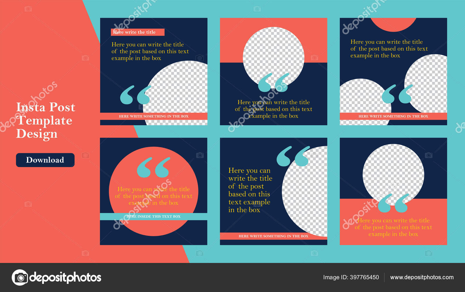 Raccolta Modelli Post Sui Social Media Trendy Modificabile Instagram ...