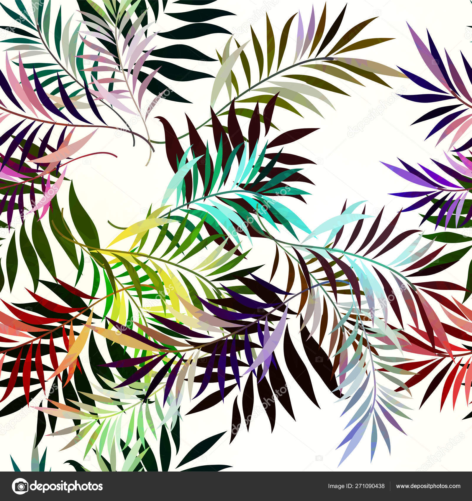 Abstract Tropical Plants Pattern Vector Illustration Stock Vector by ...