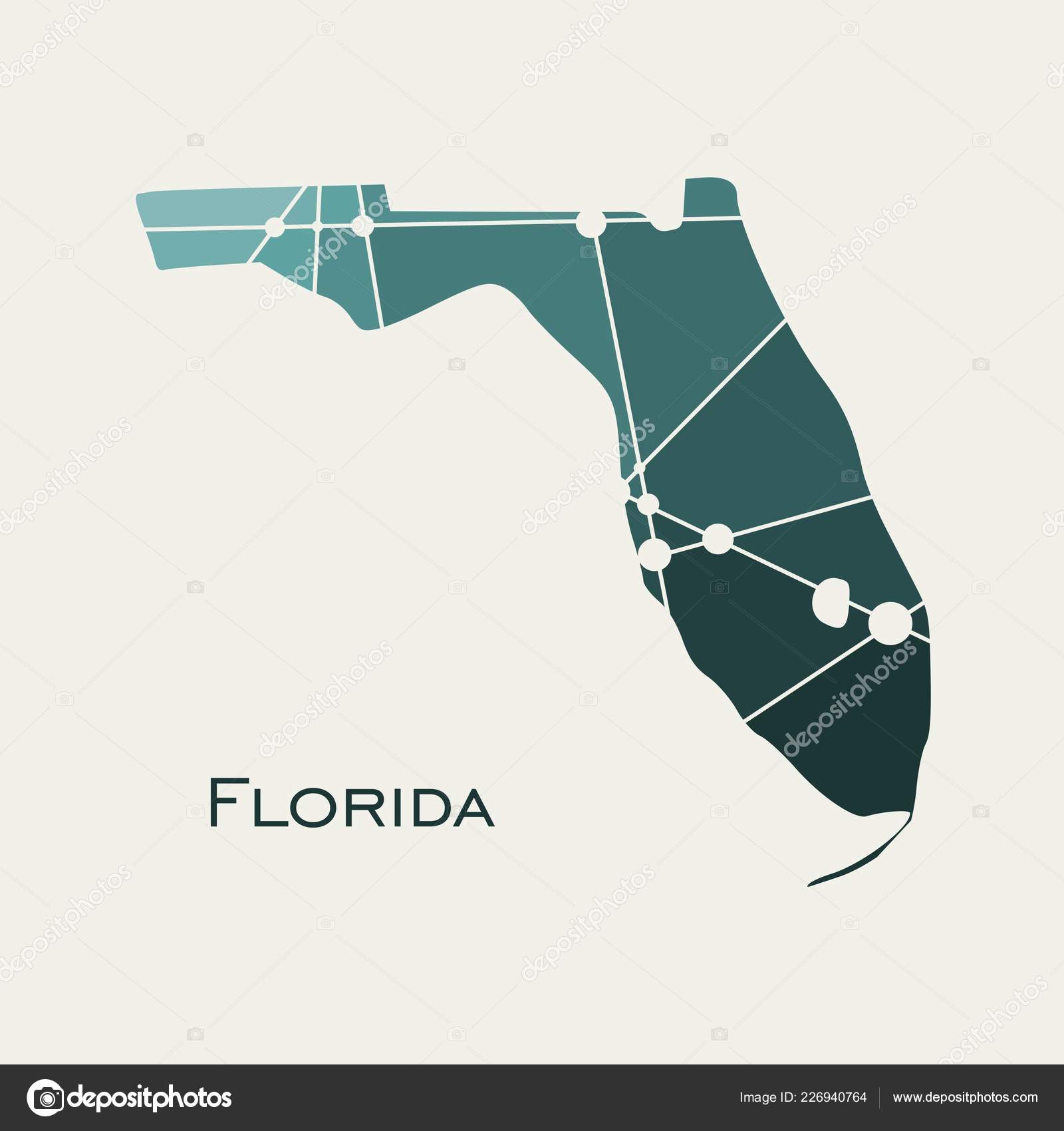 Florida state map Stock Vector Image by ©JEGAS_RA #226940764