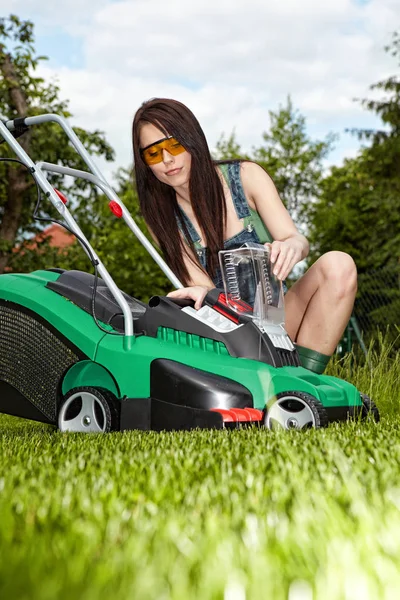 mowing the lawn - Stock Image - Everypixel