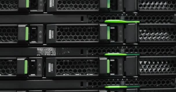 Server rack cluster in a data center. Supercomputer. Network servers in ...