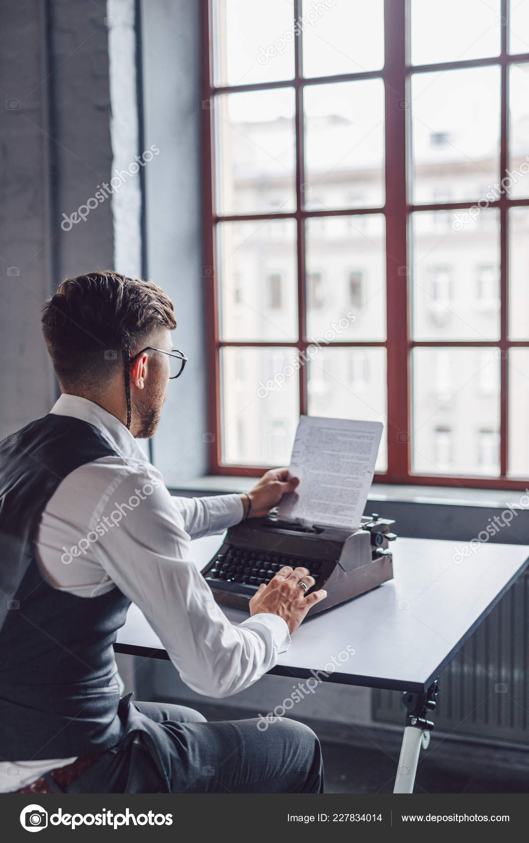 Young Professional Retro Typewriter Window Stock Photo by ©Deklofenak ...