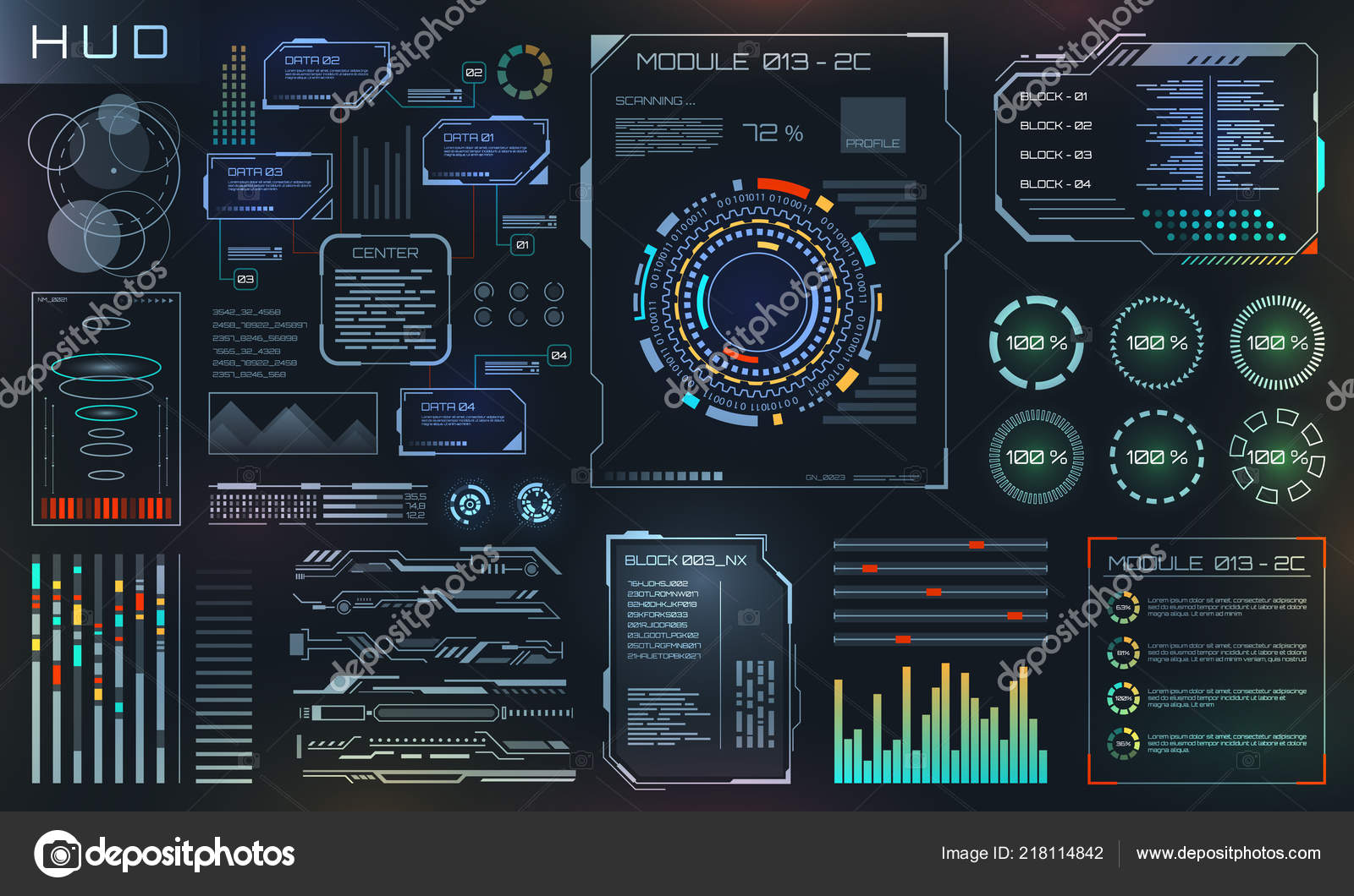 HUD and UI Set Elements, Sci Fi Futuristic User Interface, Tech and ...
