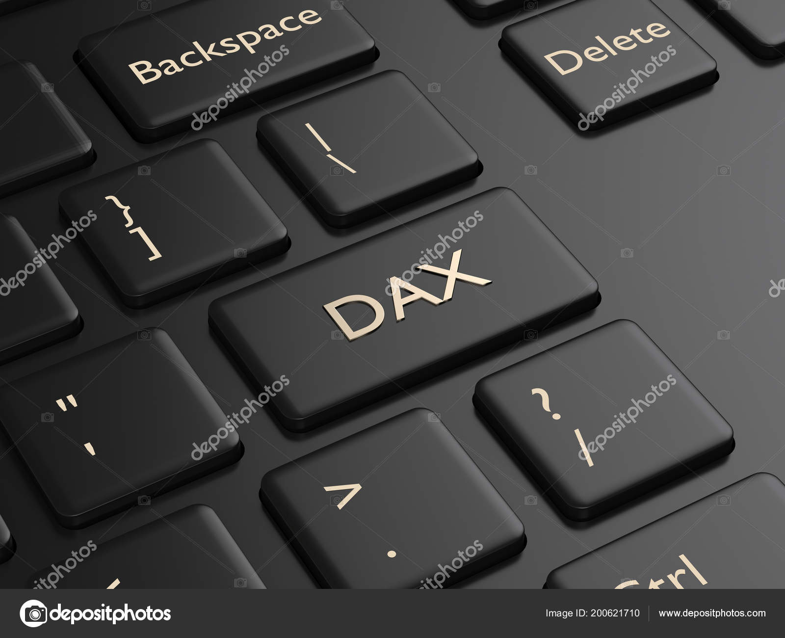 Render Closeup Computer Keyboard Dax Index Button Stock Market Indexes ...