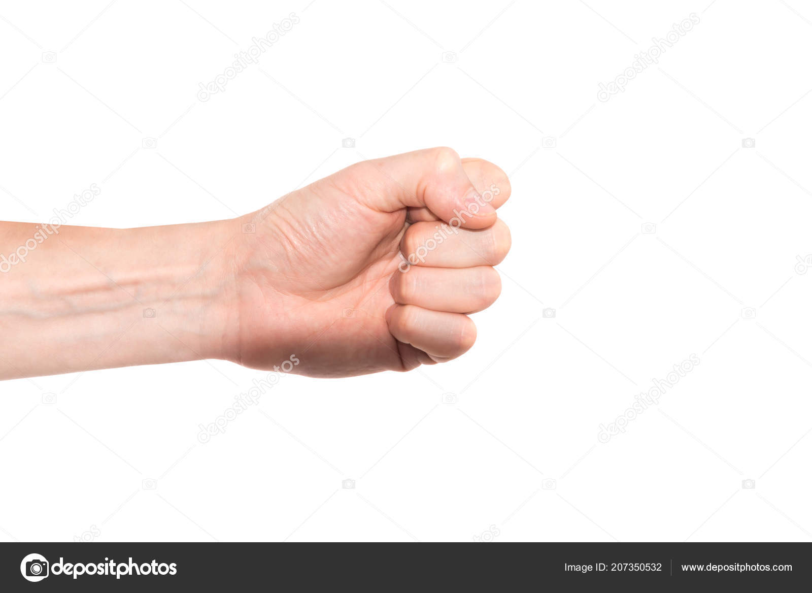 Hand Clenched Fist Isolated White Background Stock Photo by ©dovapi ...