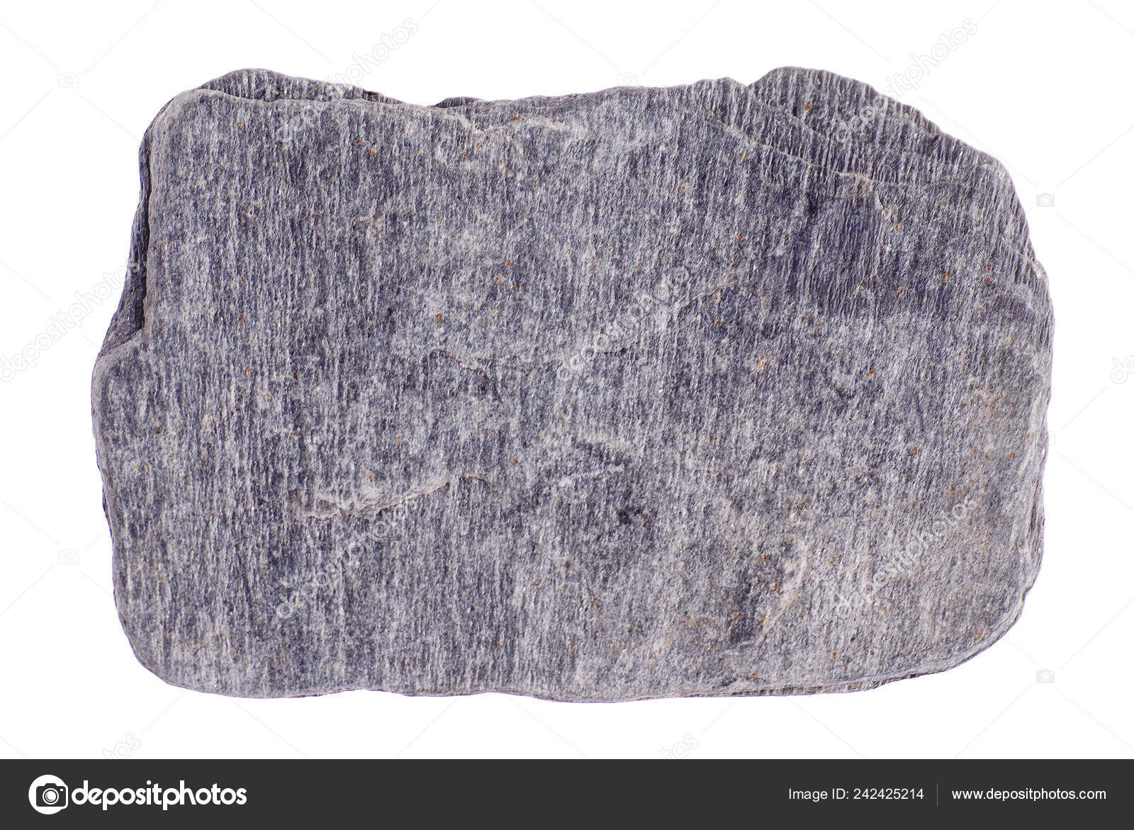 Grey Flat Stone Isolated White Background ⬇ Stock Photo, Image by ...