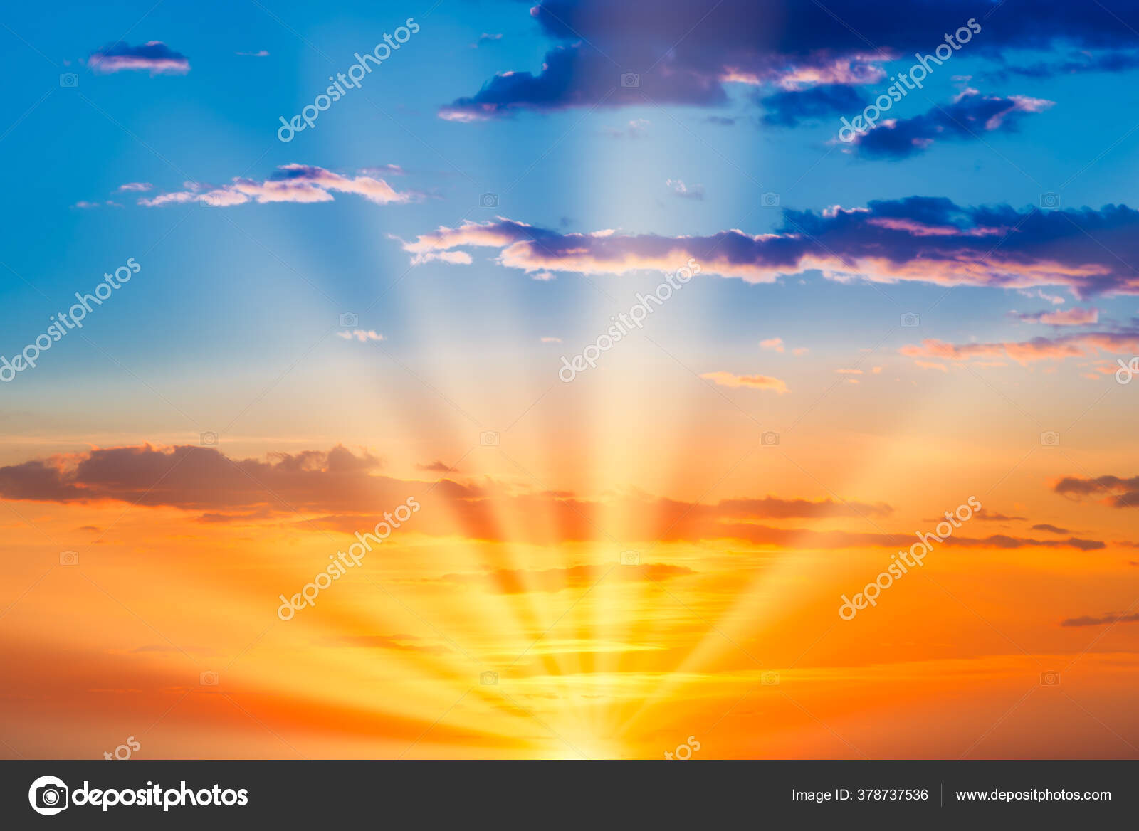 Sun Rays Through Clouds Sunset