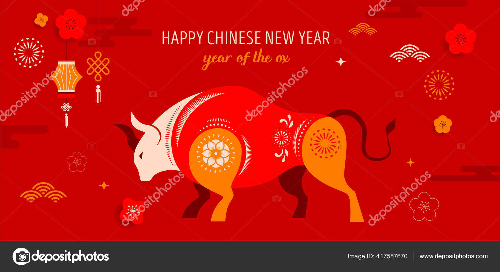 Chinese new year 2021 year of the ox, Chinese zodiac symbol Stock ...