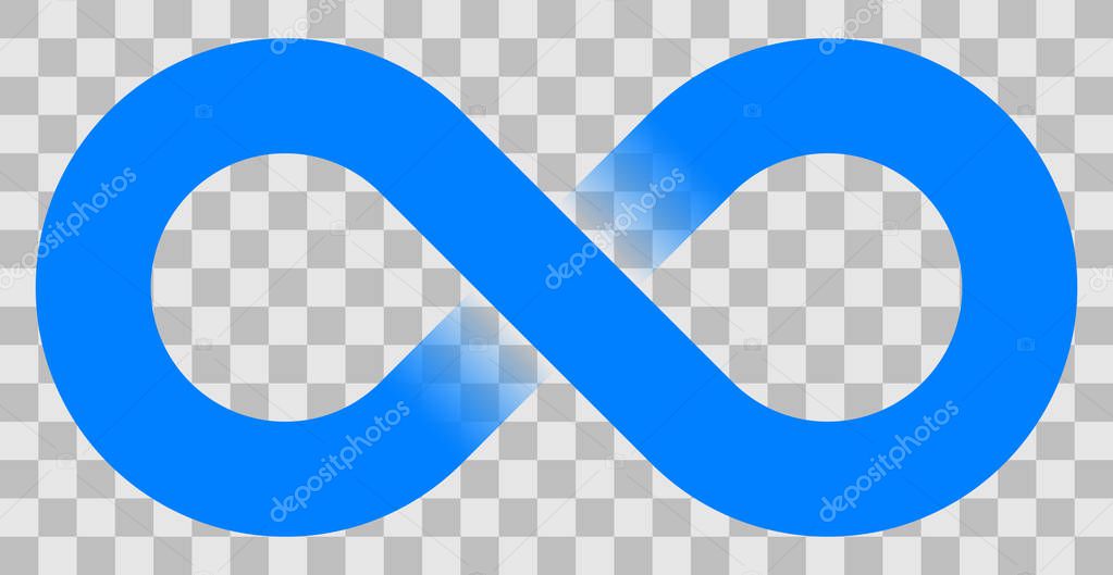 Infinito Símbolo Azul Simple Con Transparencia Eps Aislado Ilustración ...