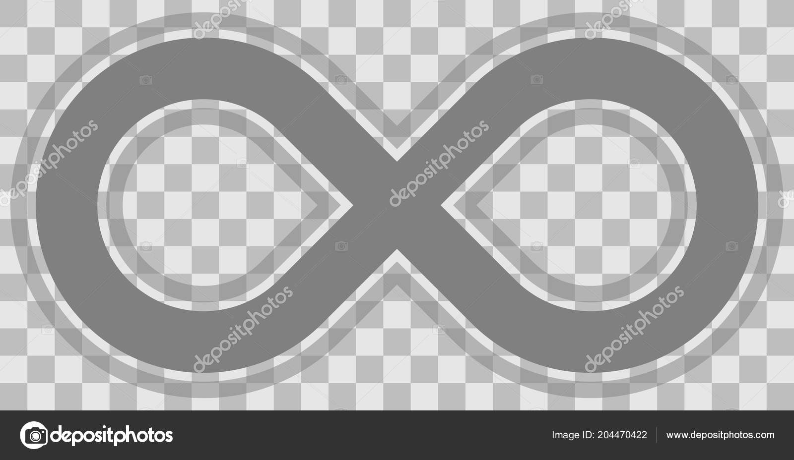 Infinity Symbol Medium Gray Outlined Transparency Eps Isolated Vector ...