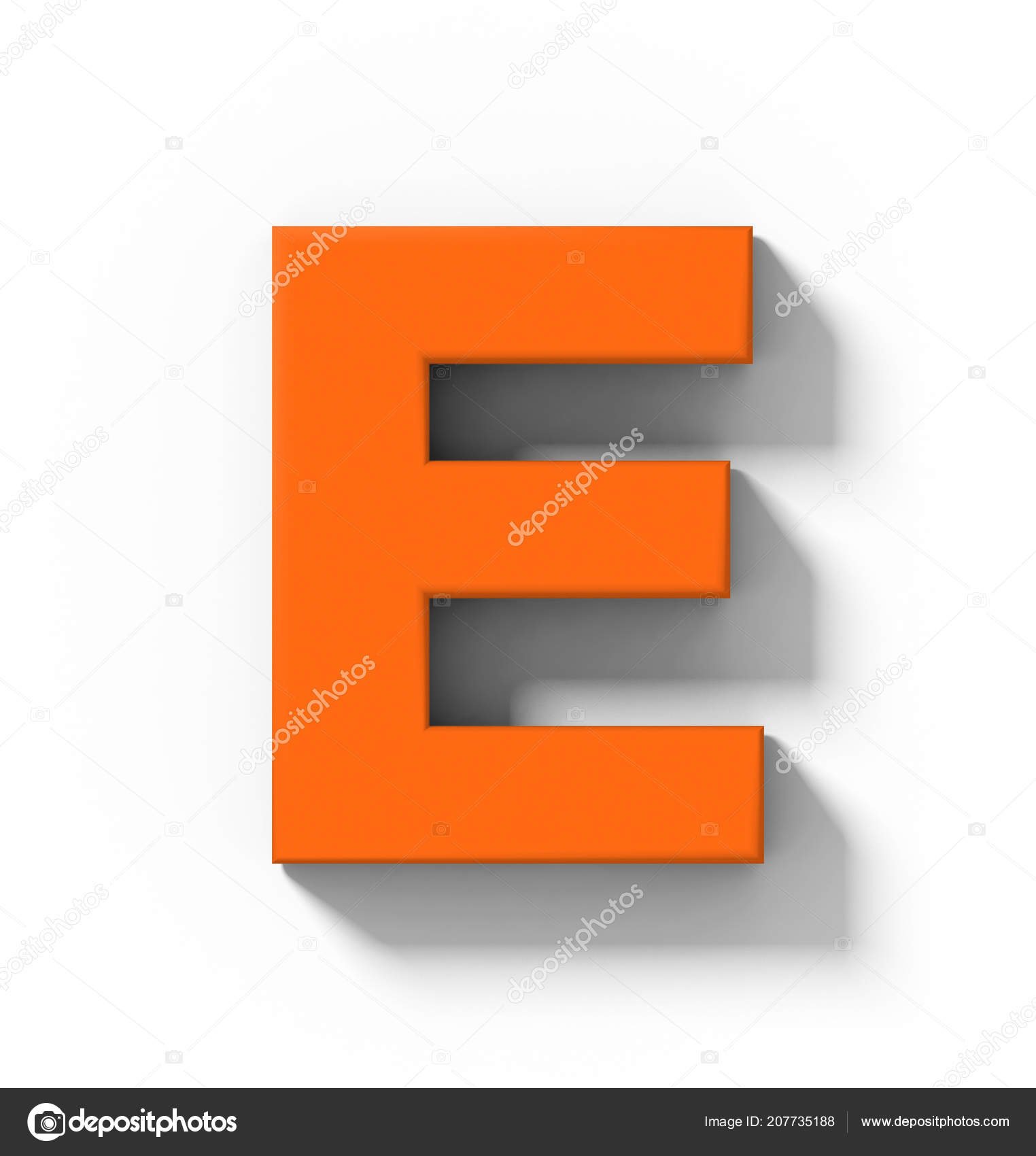 Letter Orange Isolated White Shadow Orthogonal Projection Rendering — Stock Photo © 3dvlaa ...
