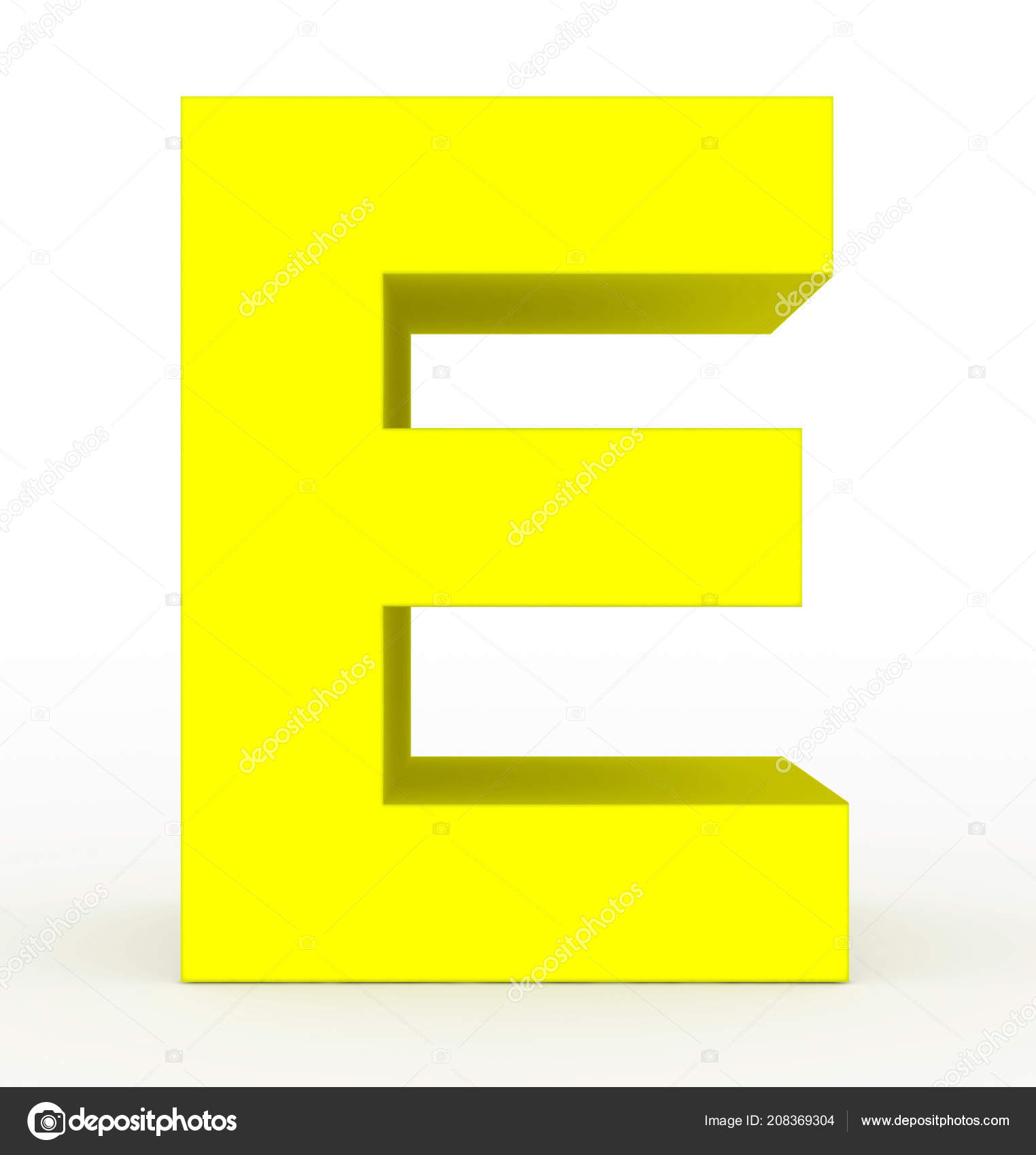 Letter Clean Yellow Isolated White Rendering — Stock Photo © 3dvlaa ...