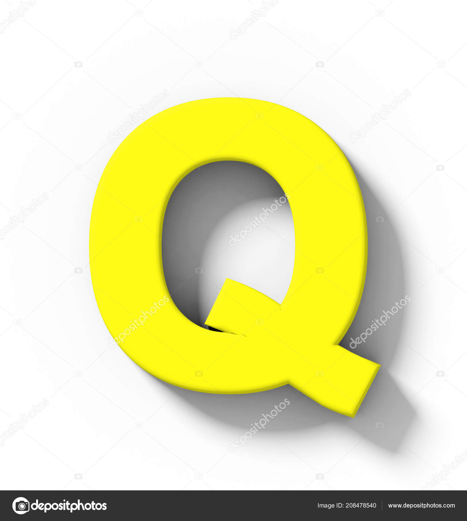 Letra Amarillo Aislado Blanco Con Sombra Proyección Ortogonal ...