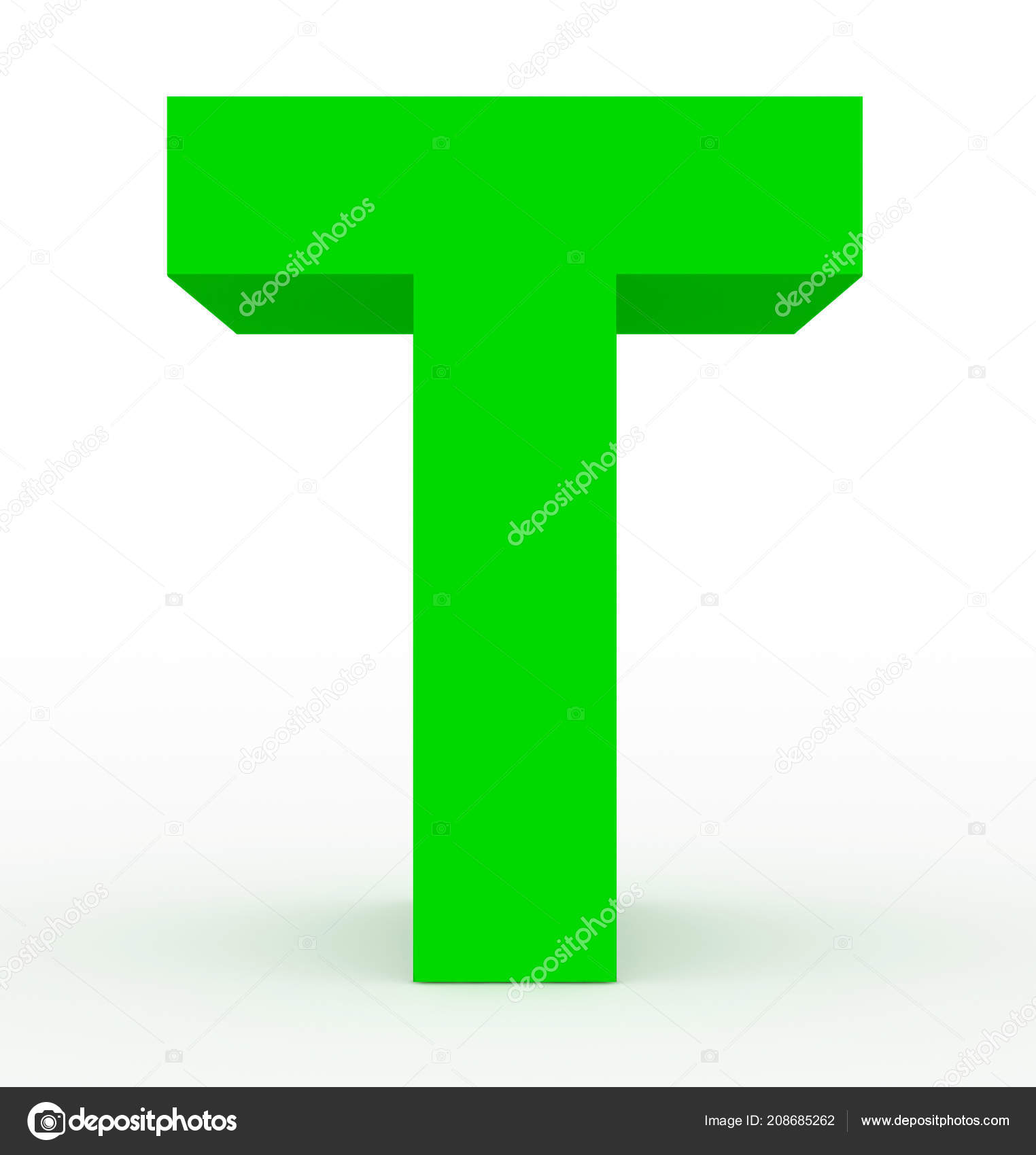 Letra Verde Aislado Blanco Renderizado — Foto de stock #208685262 © 3dvlaa