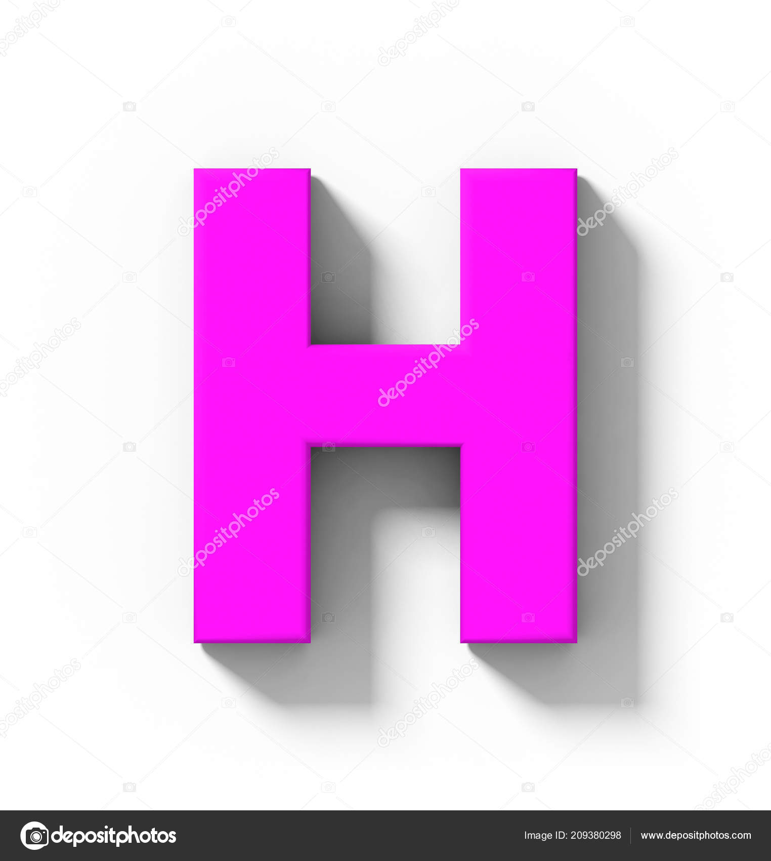 Letter Purple Isolated White Shadow Orthogonal Projection Rendering ...
