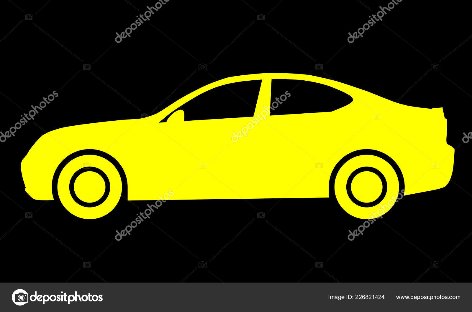 Car Symbol Icon Yellow Isolated Vector Illustration Stock Vector by ...