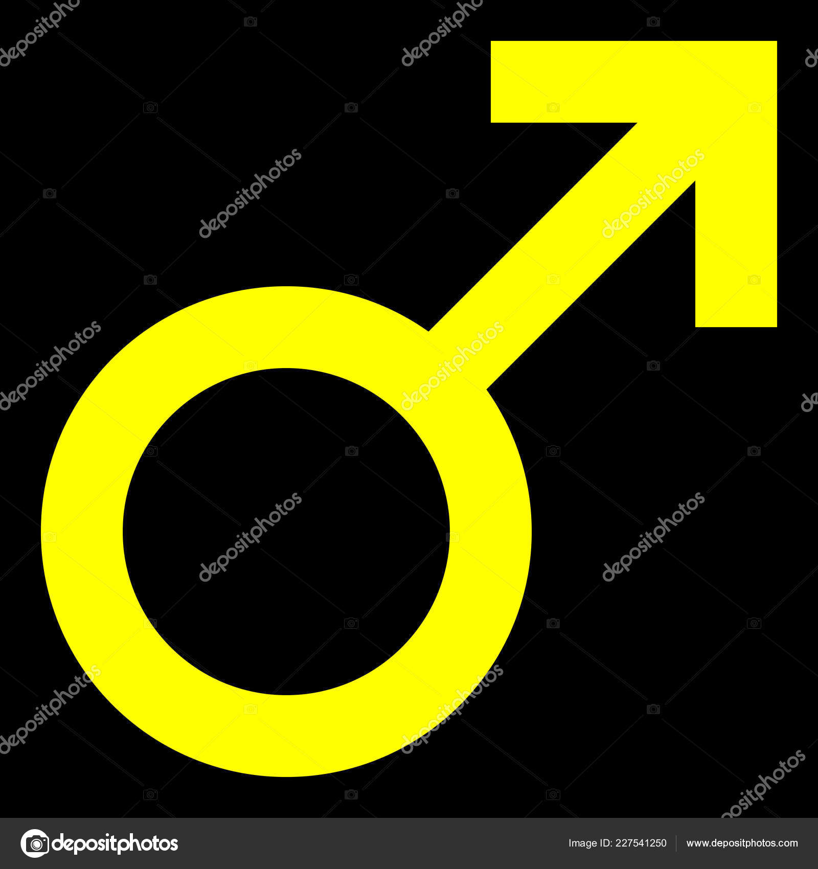 Male Symbol Icon Yellow Simple Isolated Vector Illustration Stock ...