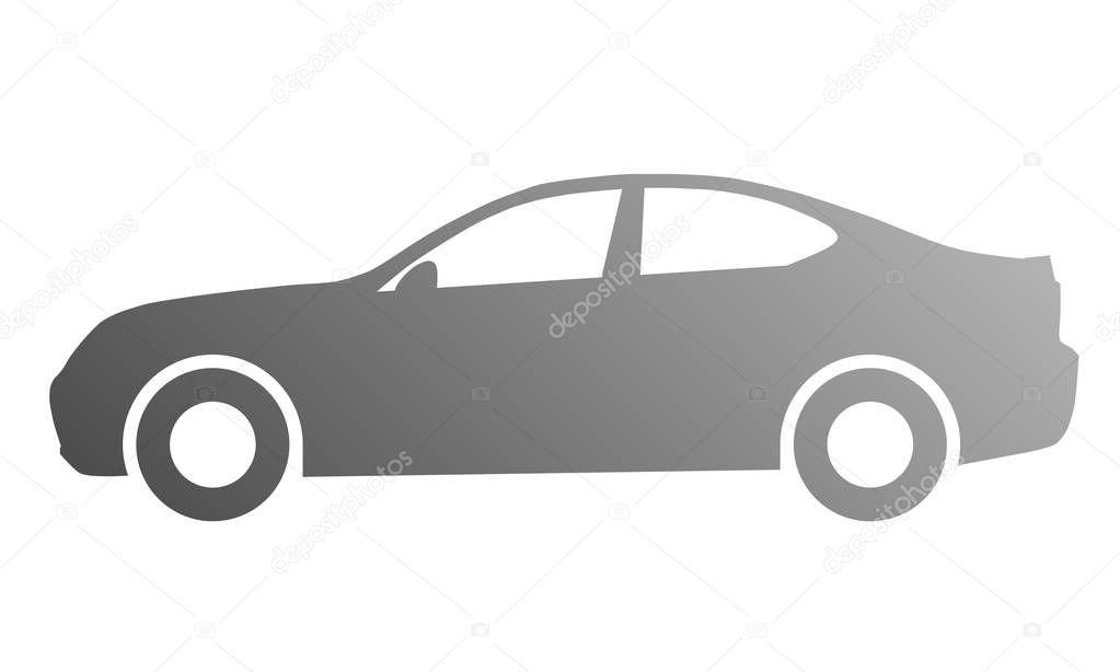 Icono del símbolo del coche - gradiente gris medio, 2d, aislado ...
