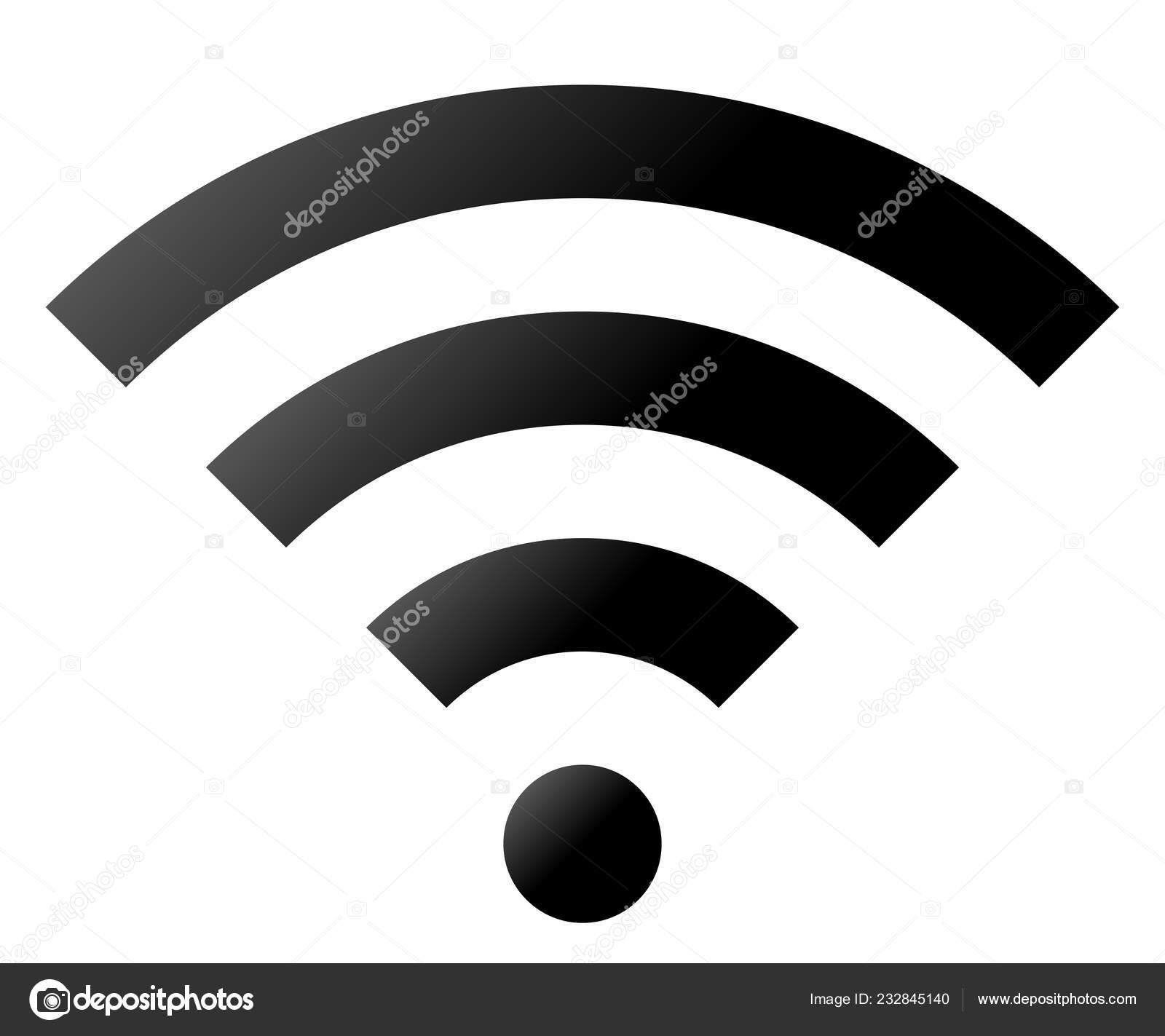 Wifi Symbol Icon Black Simple Gradient Isolated Vector Illustration ...