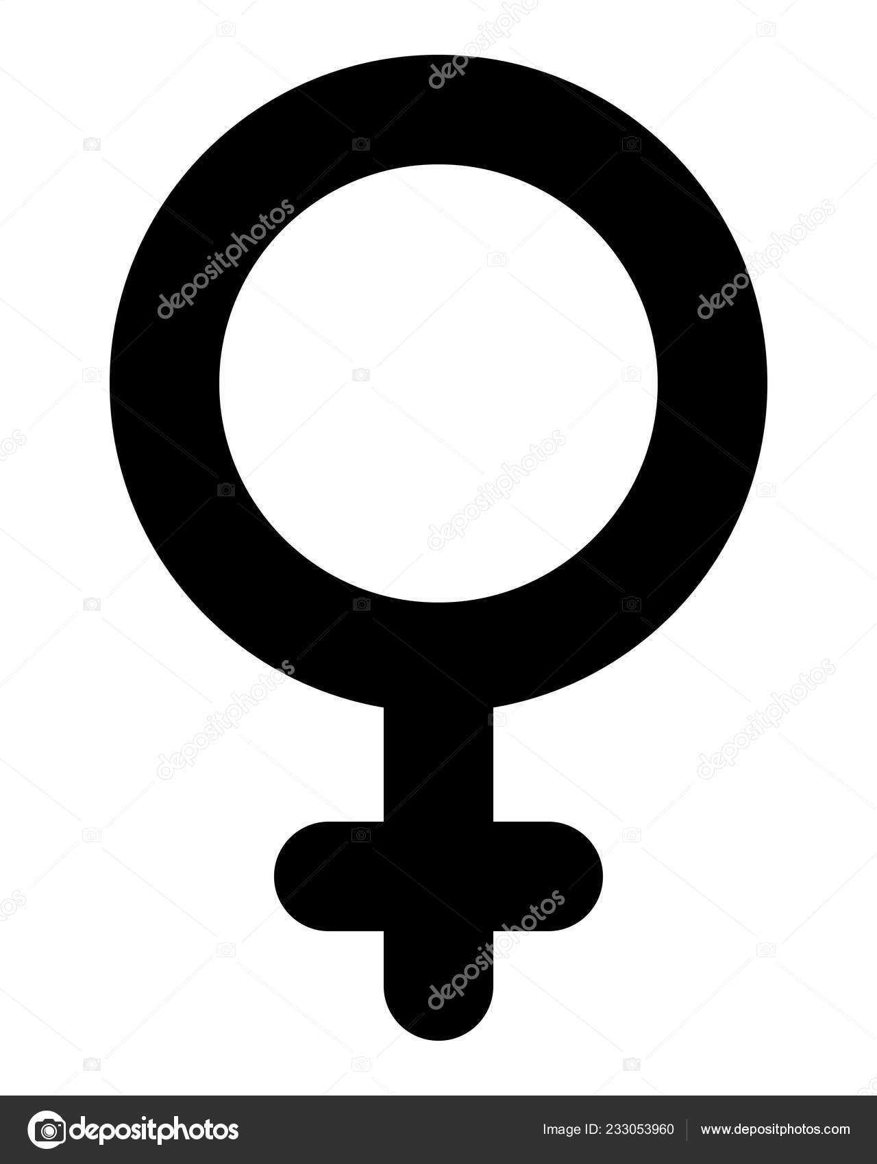 Icono Símbolo Femenino Negro Redondeado Aislado Ilustración Vectorial ...