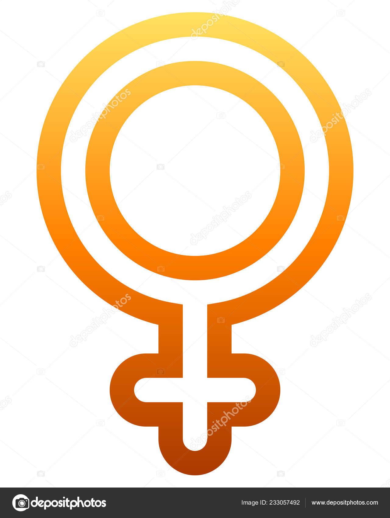 Female Symbol Icon Orange Rounded Outlined Gradient Isolated Vector ...