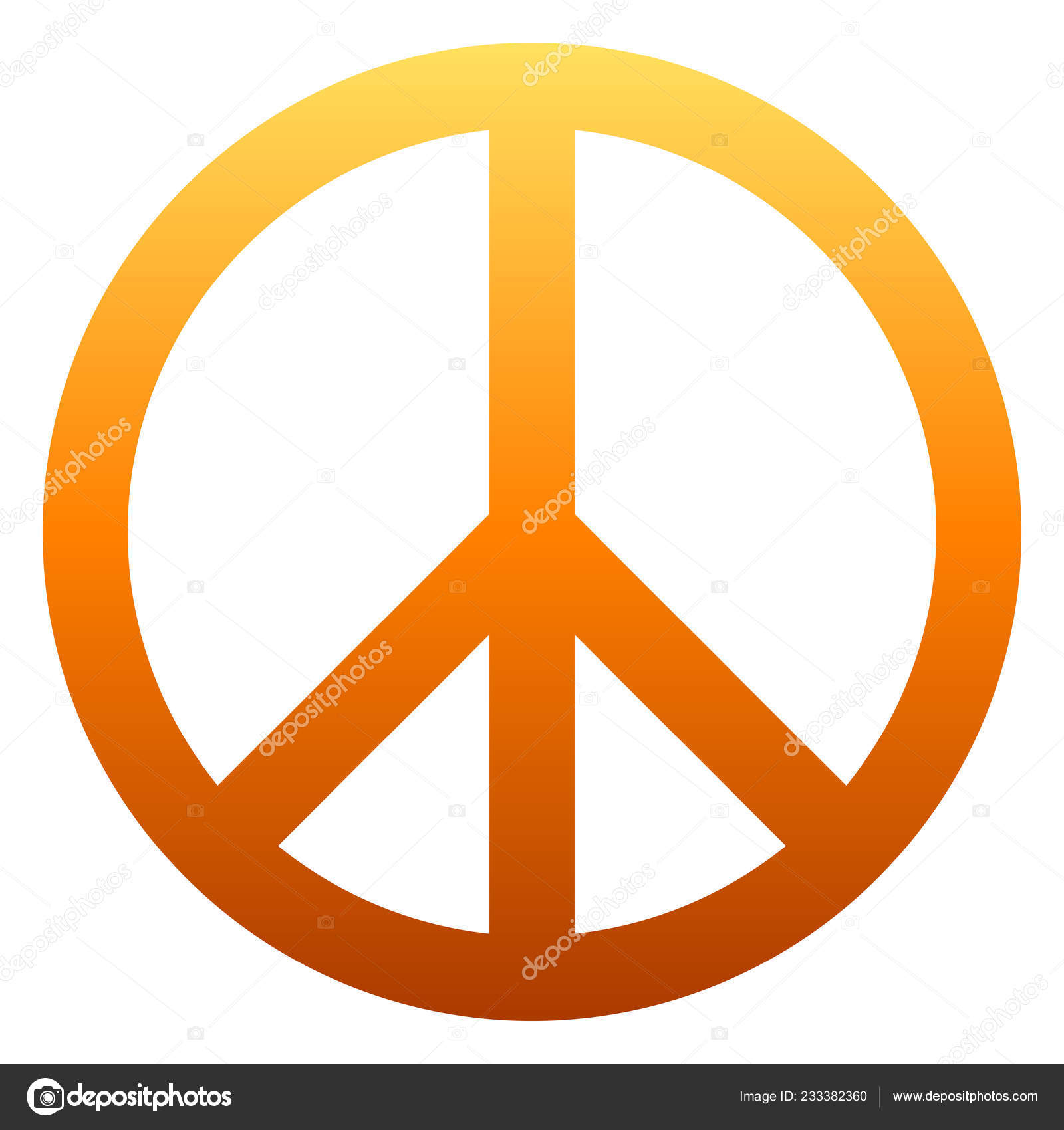 Peace Symbol Icon Orange Simple Gradient Isolated Vector Illustration ...